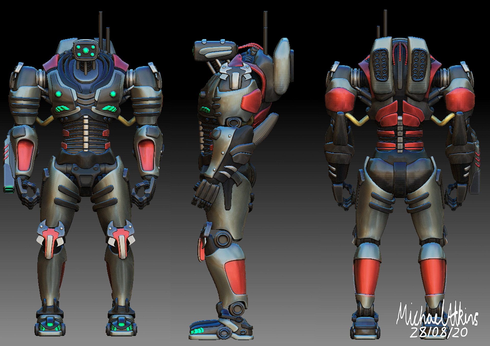 ArtStation - Michael Atkins 3D Alien Battle Droid