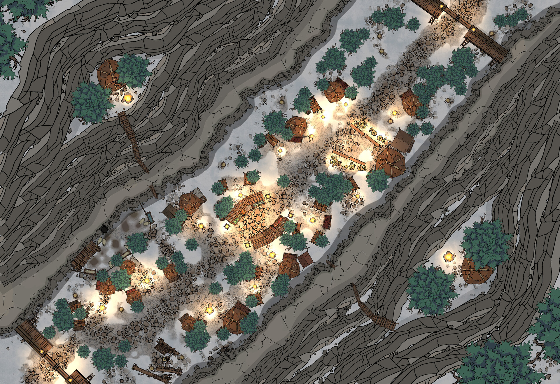 ArtStation - Tribal Village in Cliff Pass