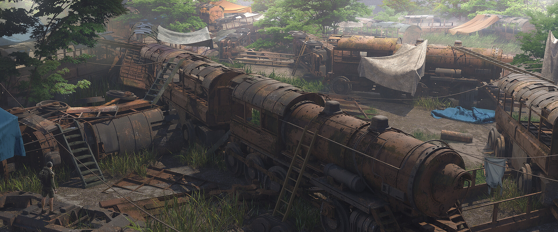ArtStation - trains graveyard