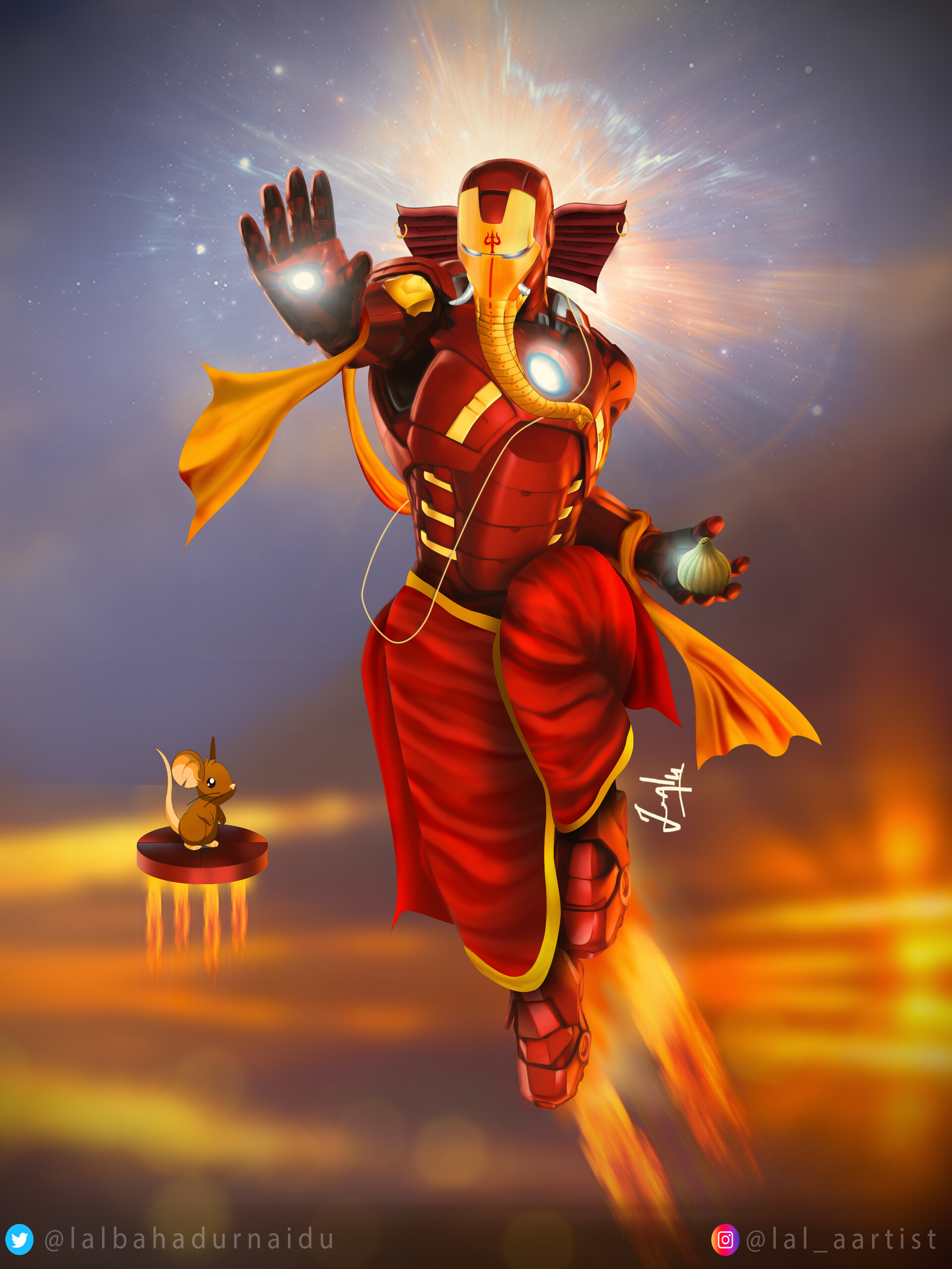 ArtStation - IRONMAN GANESHA INDIAN STYLE