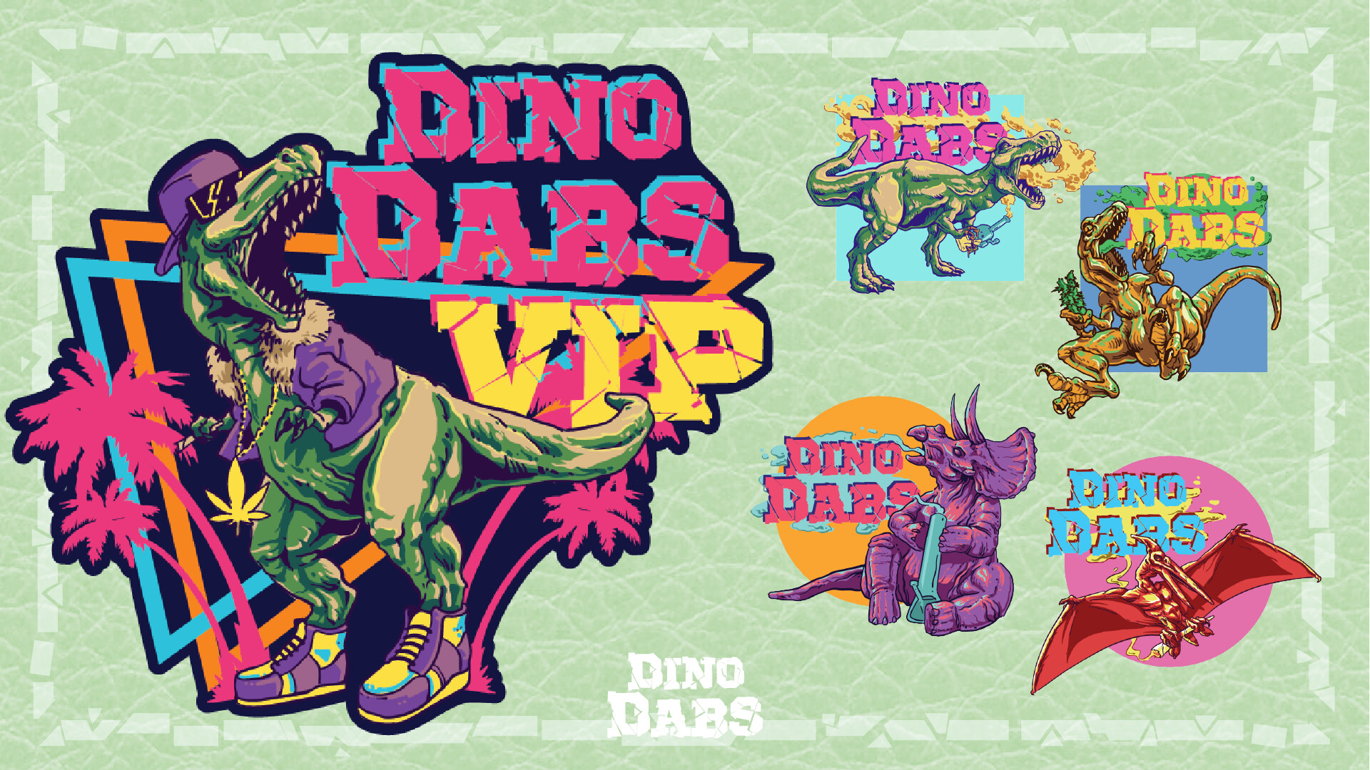 ArtStation - Dino Dabs Stickers Illustration