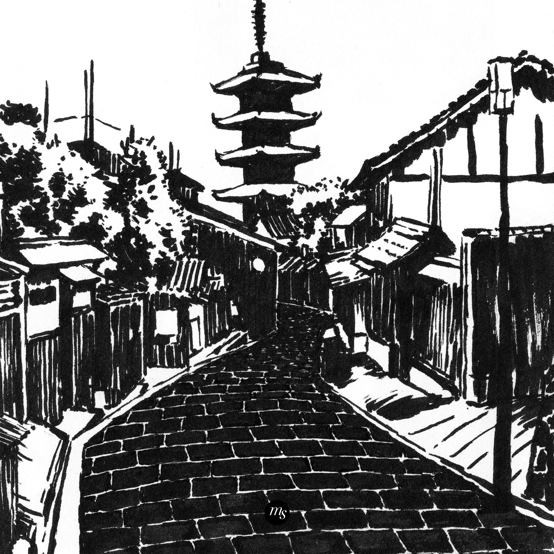 ArtStation - Japan, traditional street