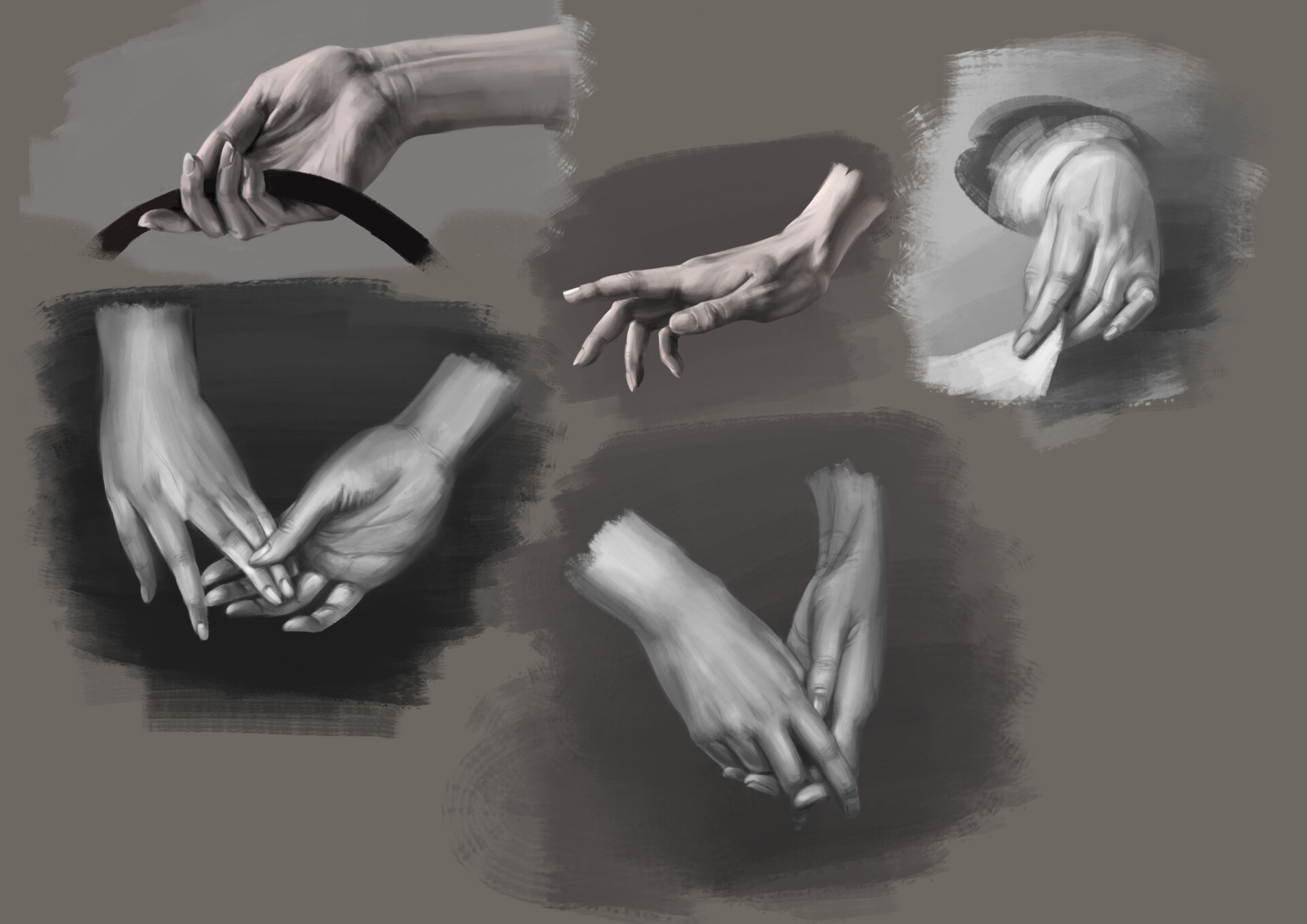 ArtStation - Digital hand studies
