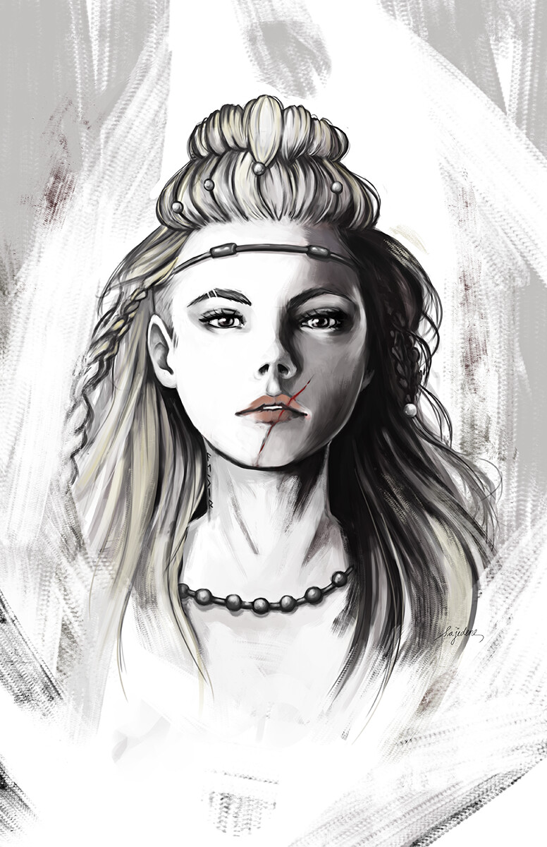 how to draw a girl viking