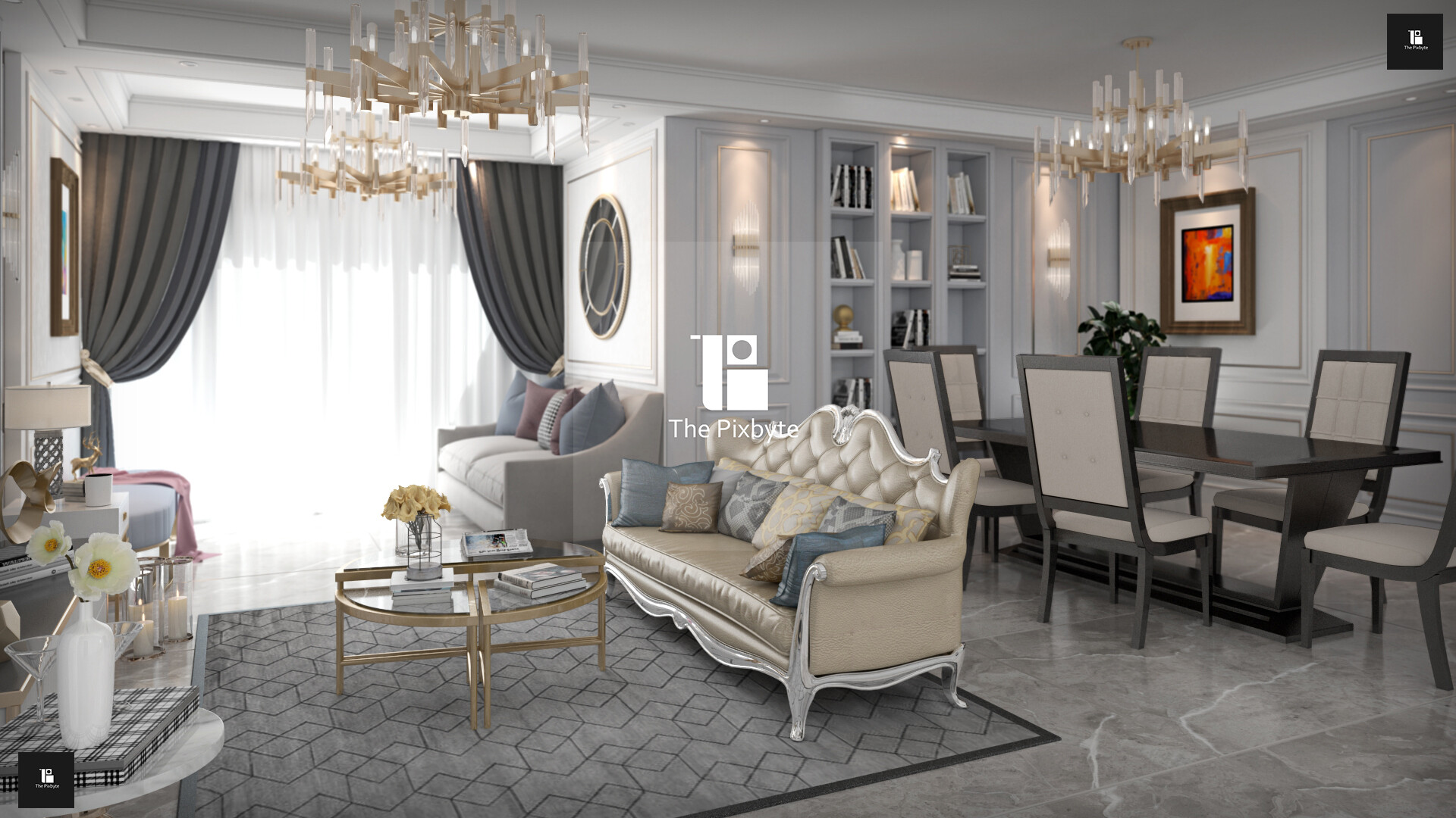 ArtStation - Classical Living Room Design