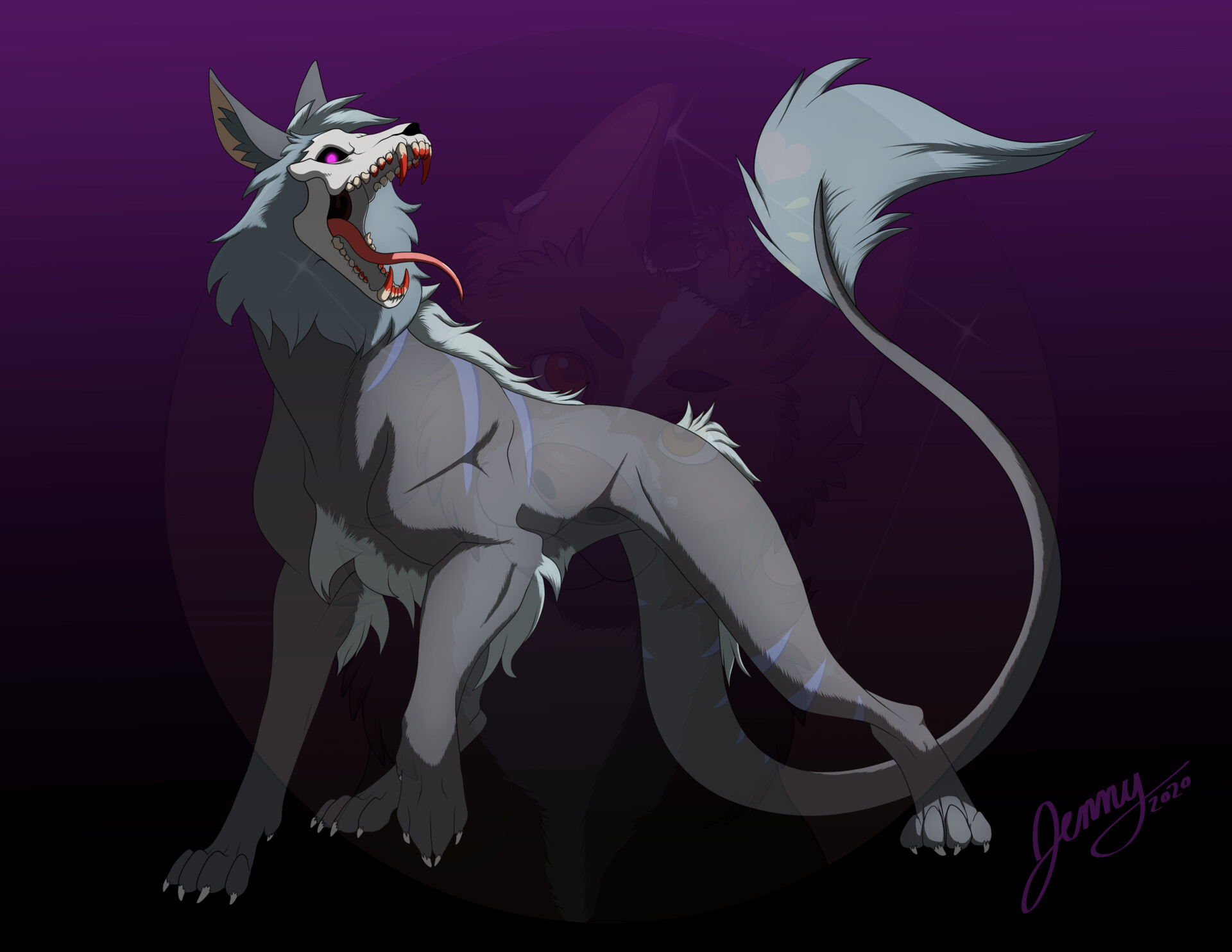 how to draw a skull dog