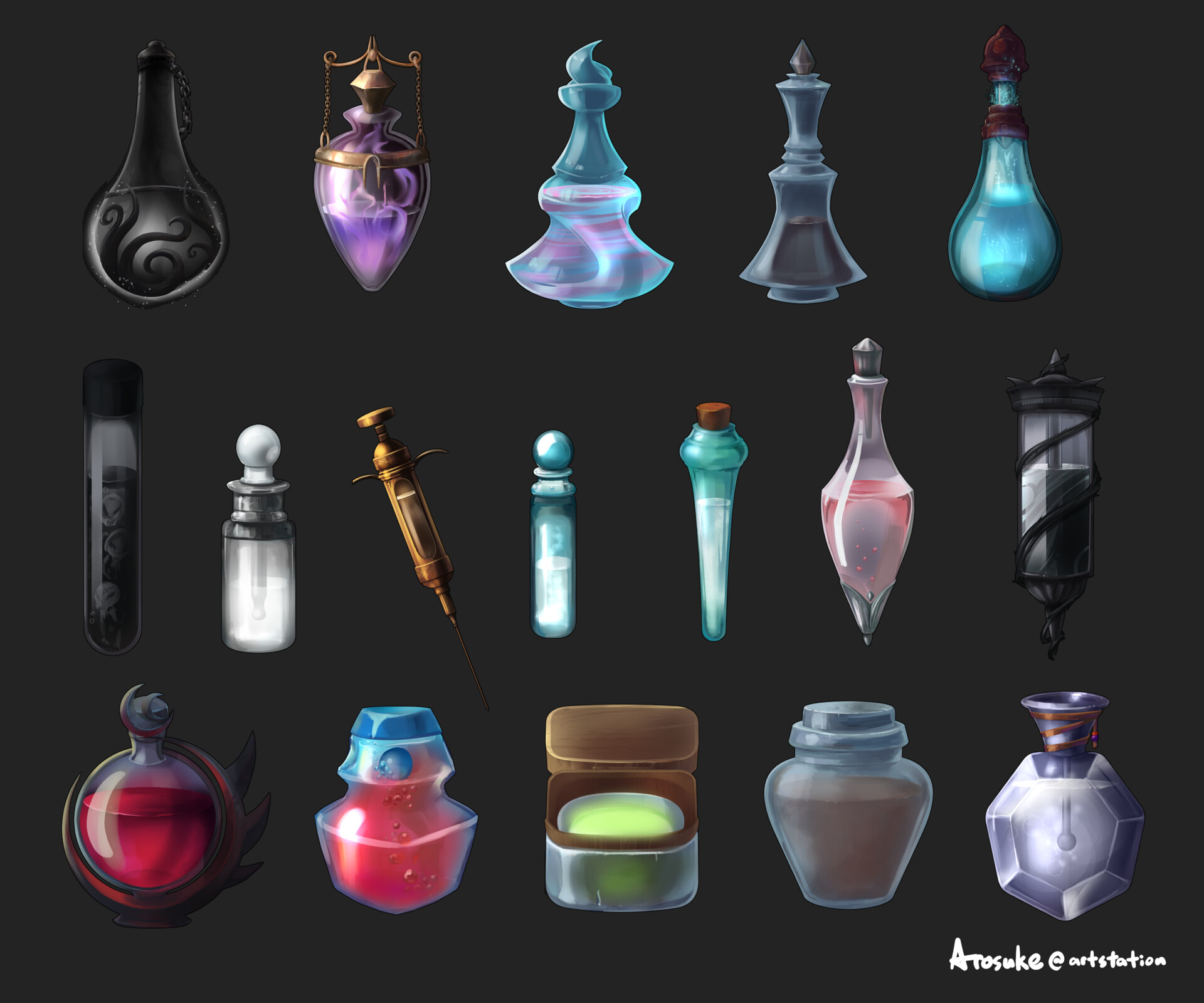 ArtStation - Commission - Various Potions