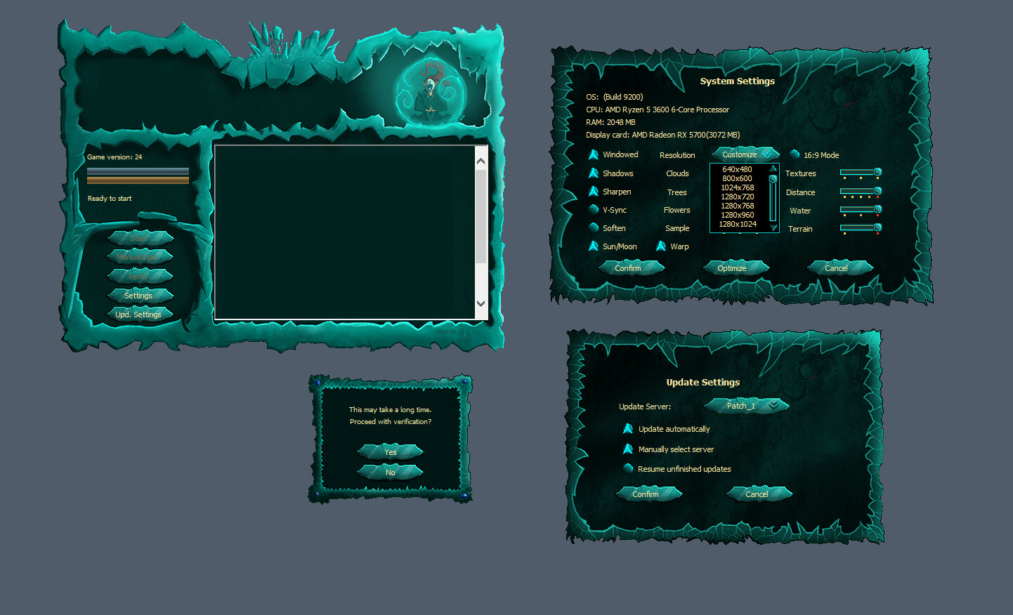 ArtStation - Game patcher UI desgin