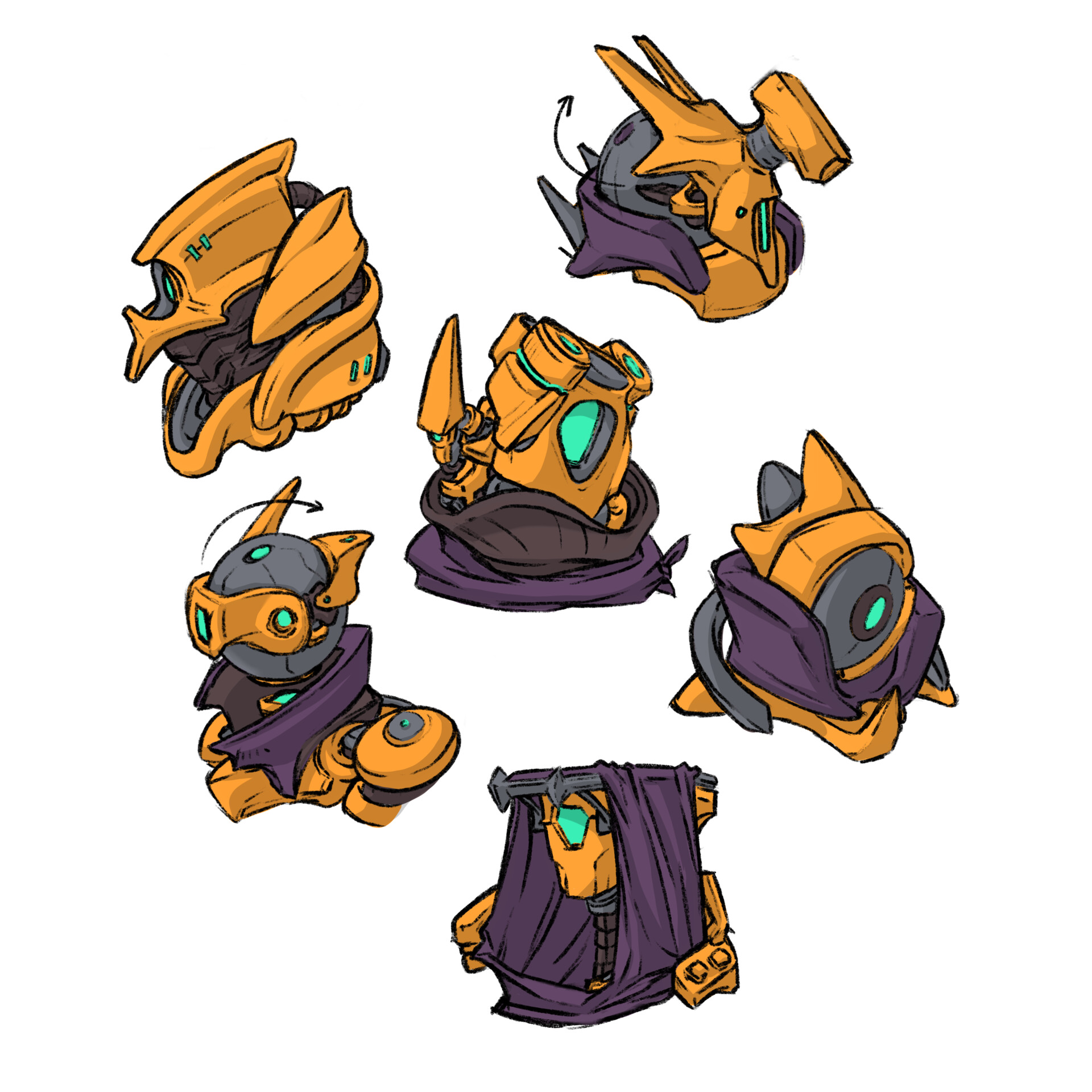 ArtStation - Personal Work – Siegebreaker Bot head ideations