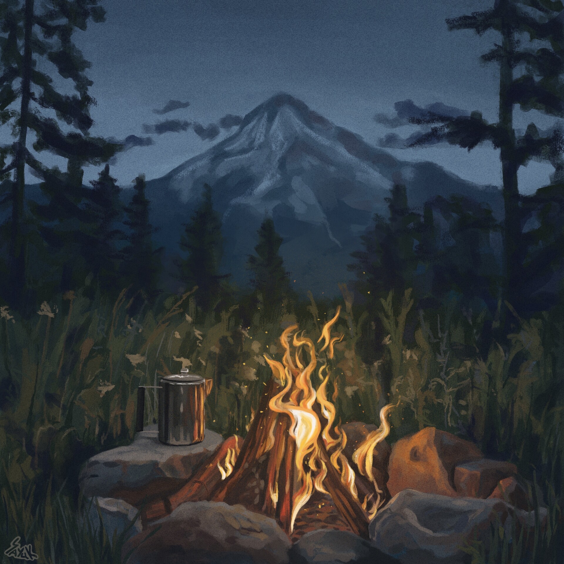 ArtStation - Cozy landscape.