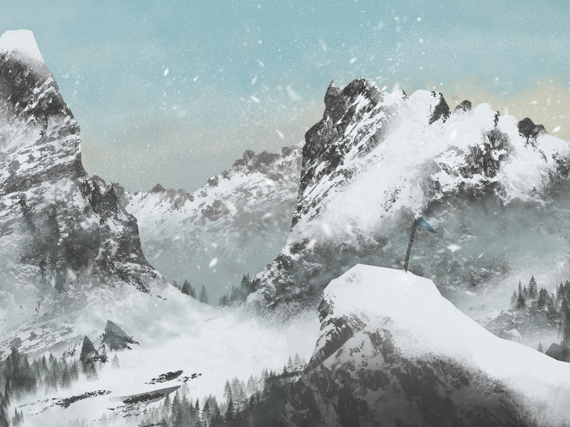 ArtStation - Snowy Mountains