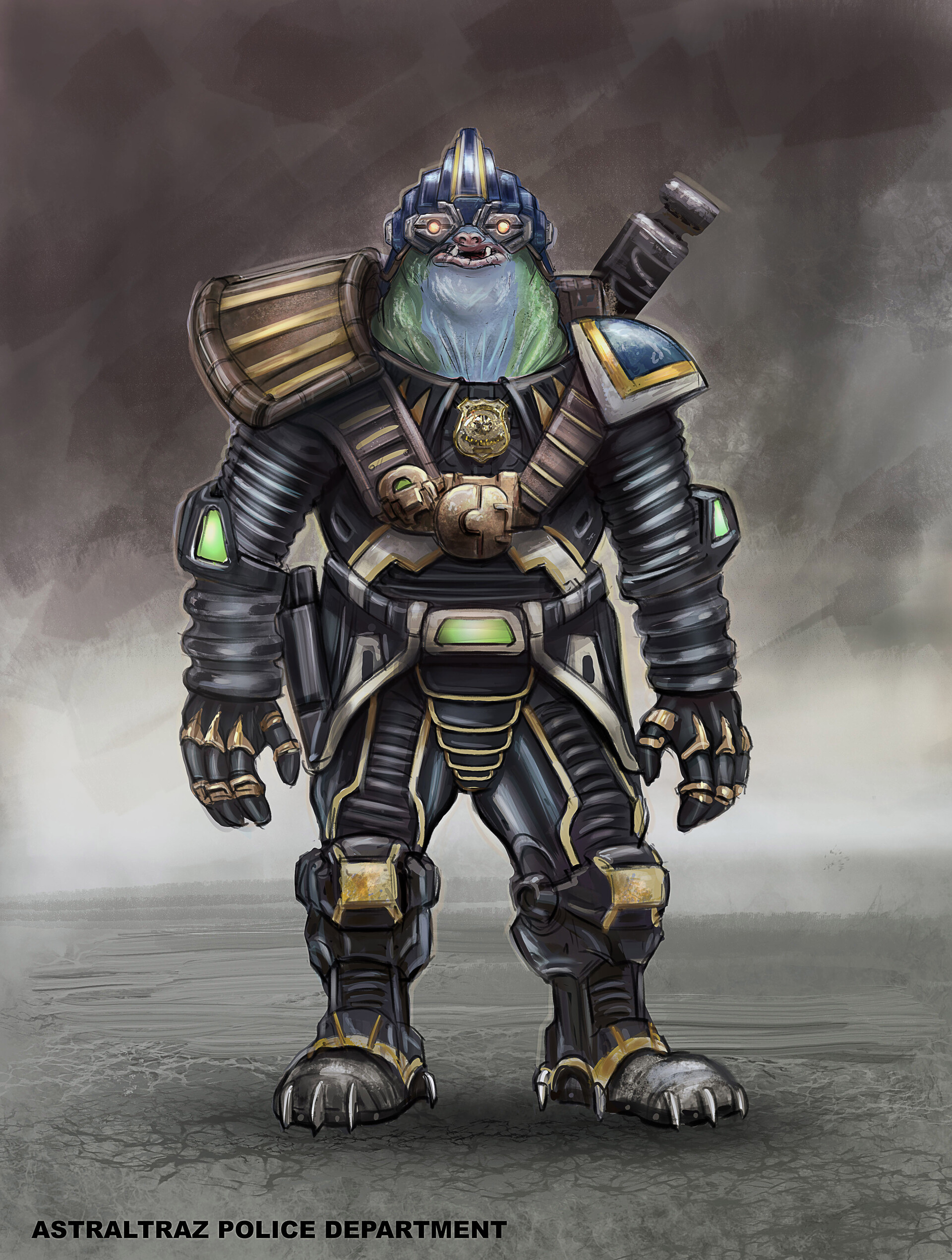 Noble illustration - Sci-fi Police dude