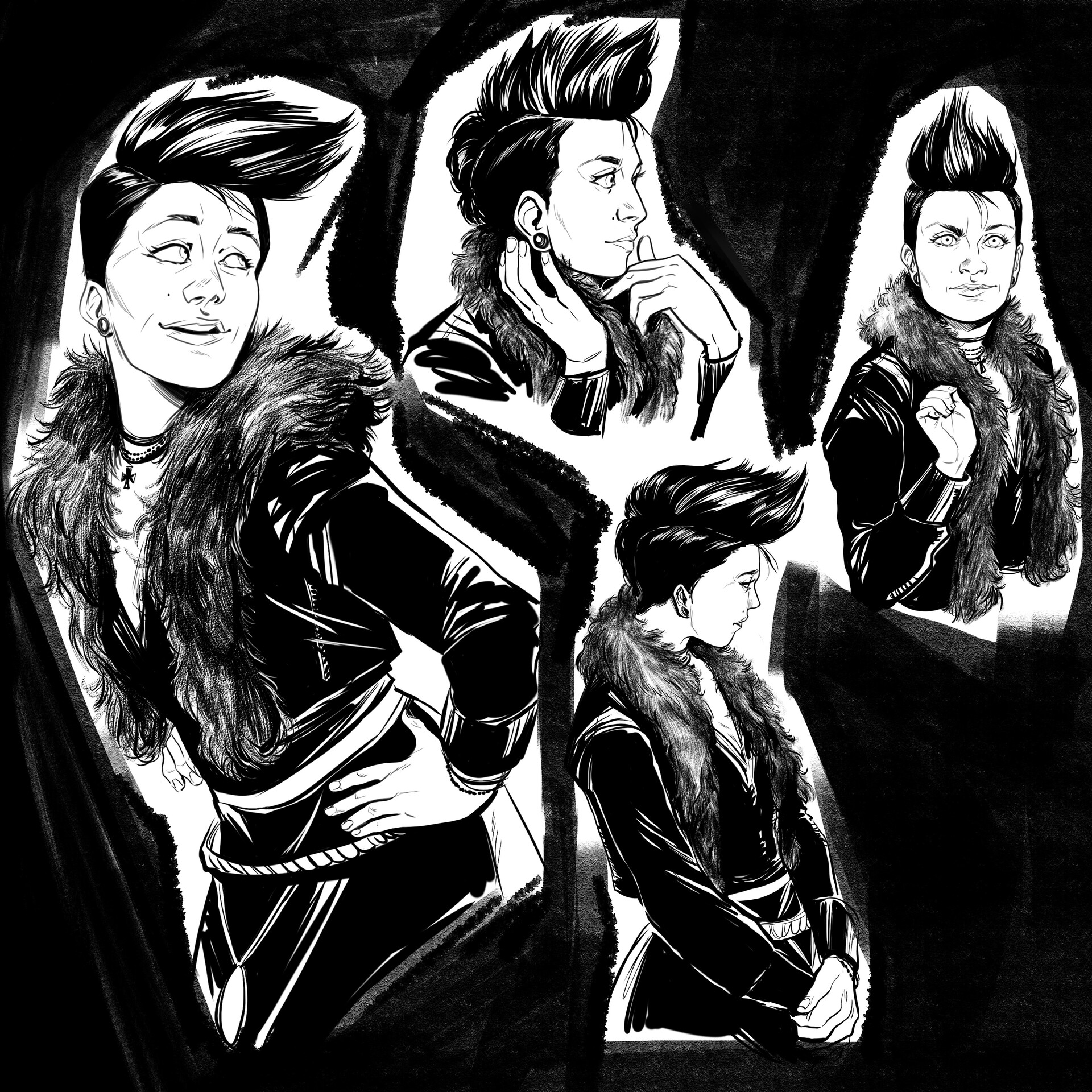 ArtStation - Digital Ink and character design exercise