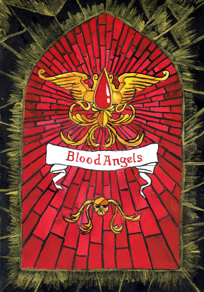 ArtStation - Stained glass "Blood Angels" Warhammer 40k