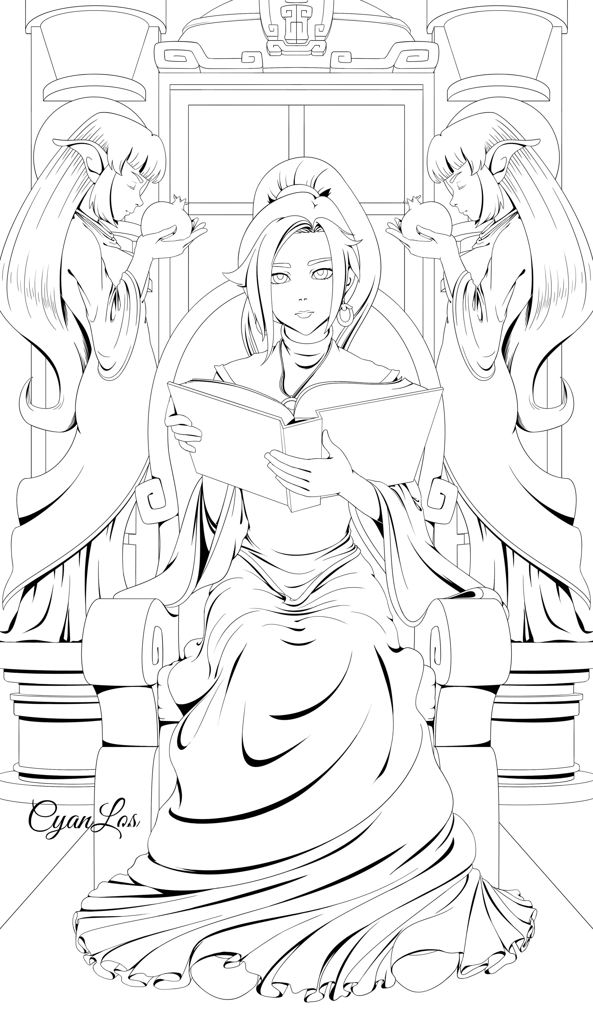 high priestess coloring page