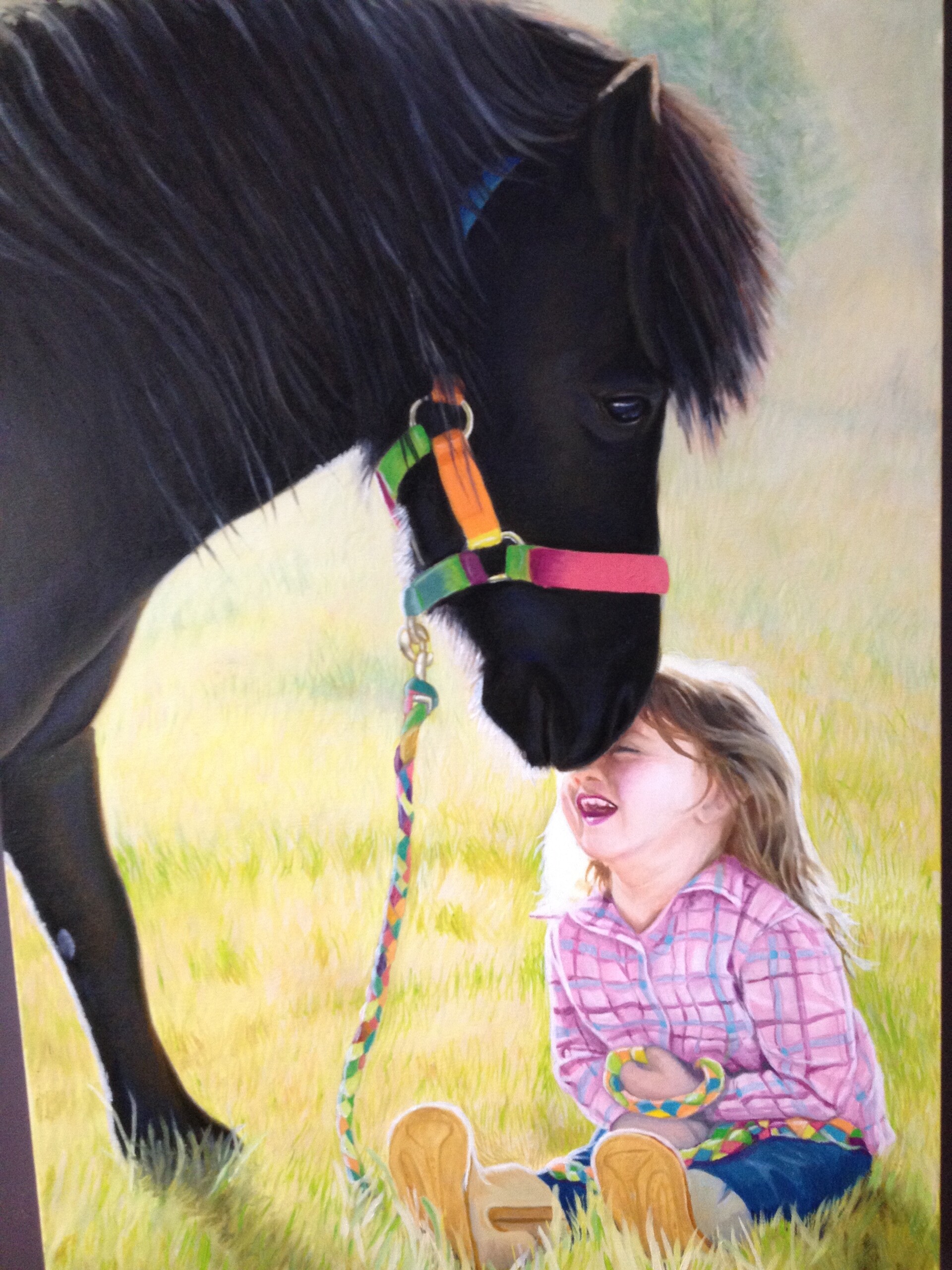 ArtStation - Child with Pony, Oil on Canvas