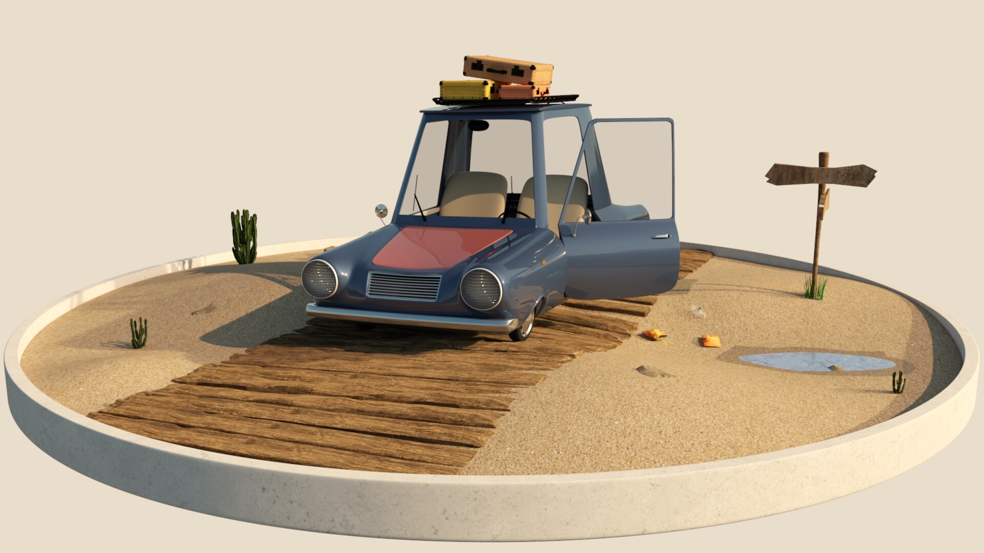 ArtStation - Low poly cartoon car