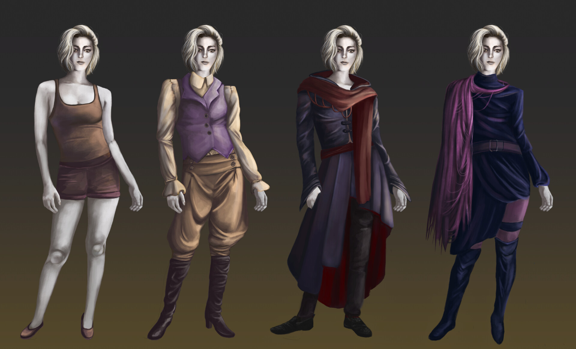 ArtStation - Modern gothic outfit concept art