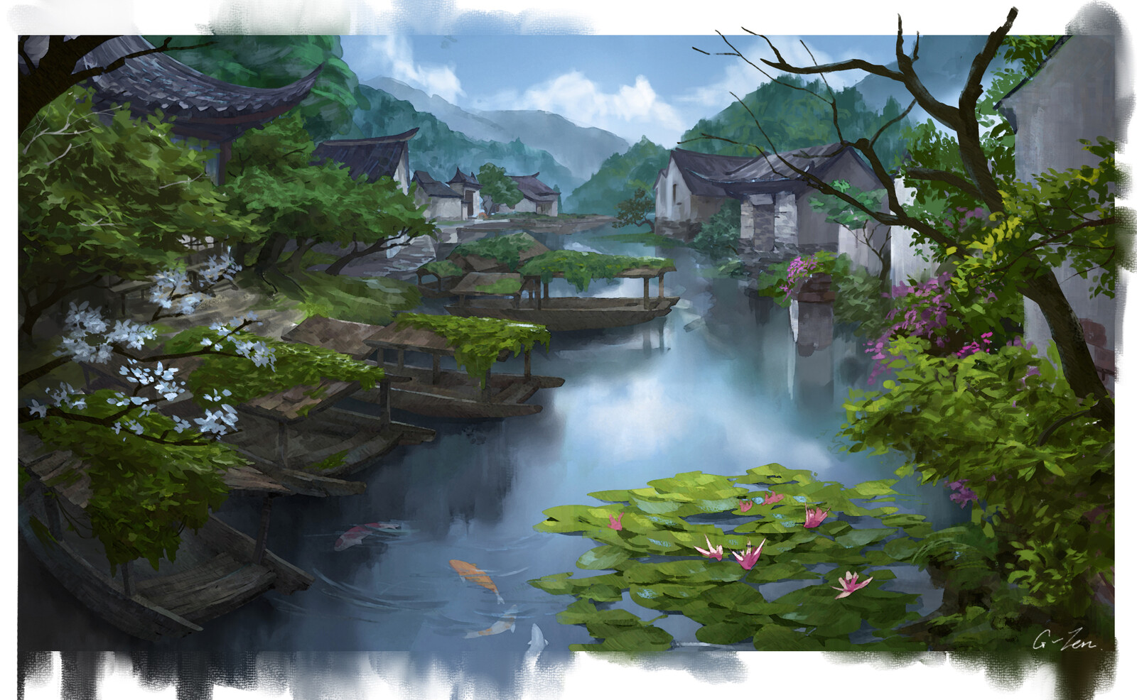 G- Zen 古今秋 - Simulated watercolor exercises