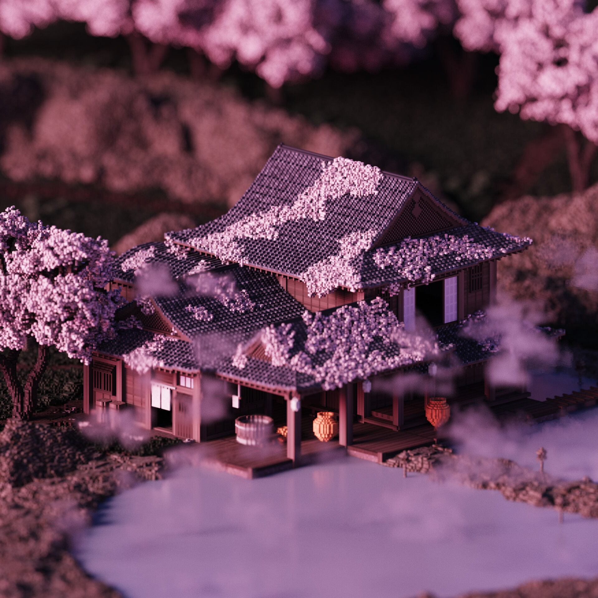 ArtStation - Hiyoshi Springs Hot Spring from Ghost of Tsushima (fanart)