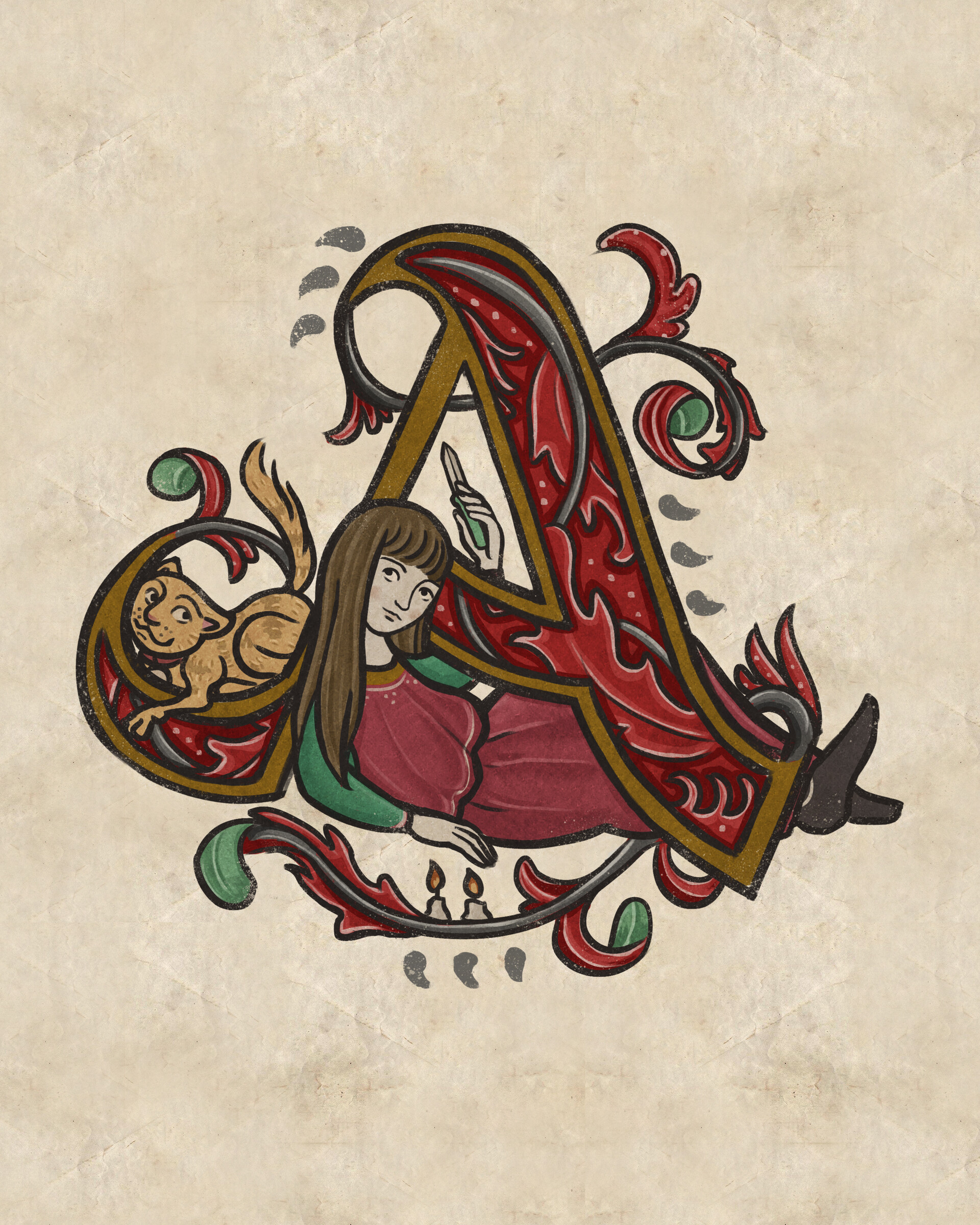 ArtStation - Medieval Manuscript Stylized Lettering