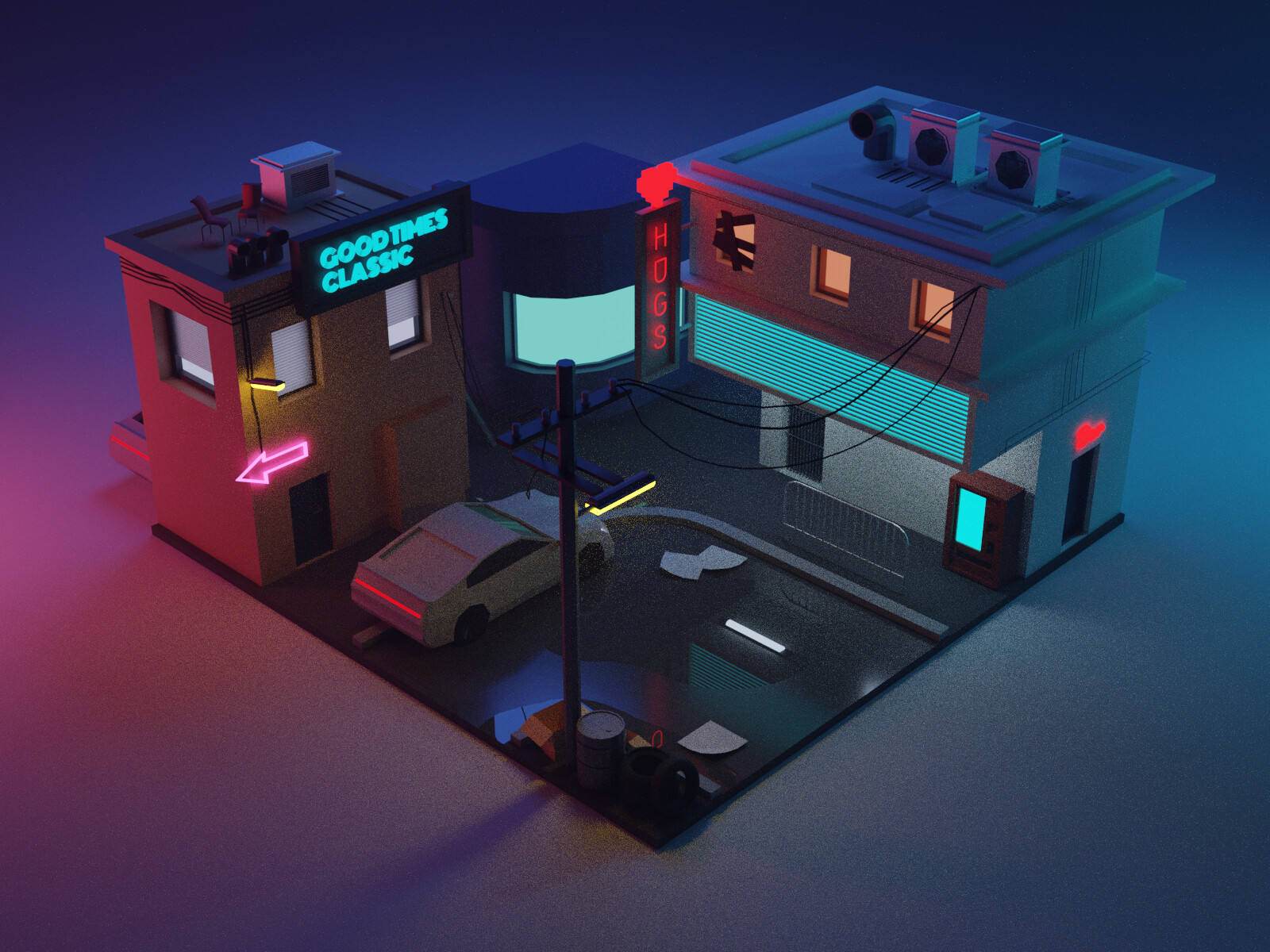 ArtStation - Cyber City Low poly
