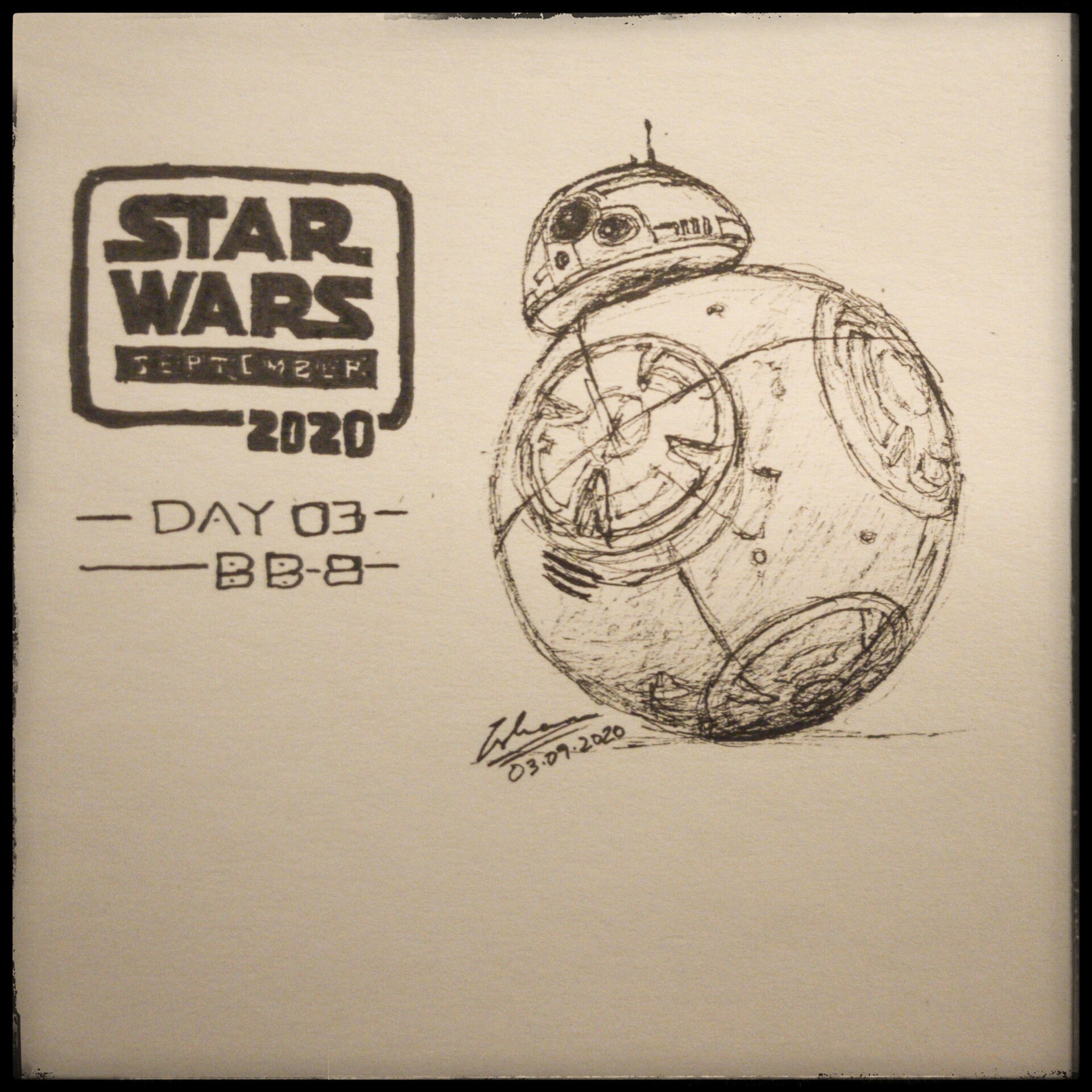 ArtStation - BB-8 (Star Wars) Ink sketch | September 2020