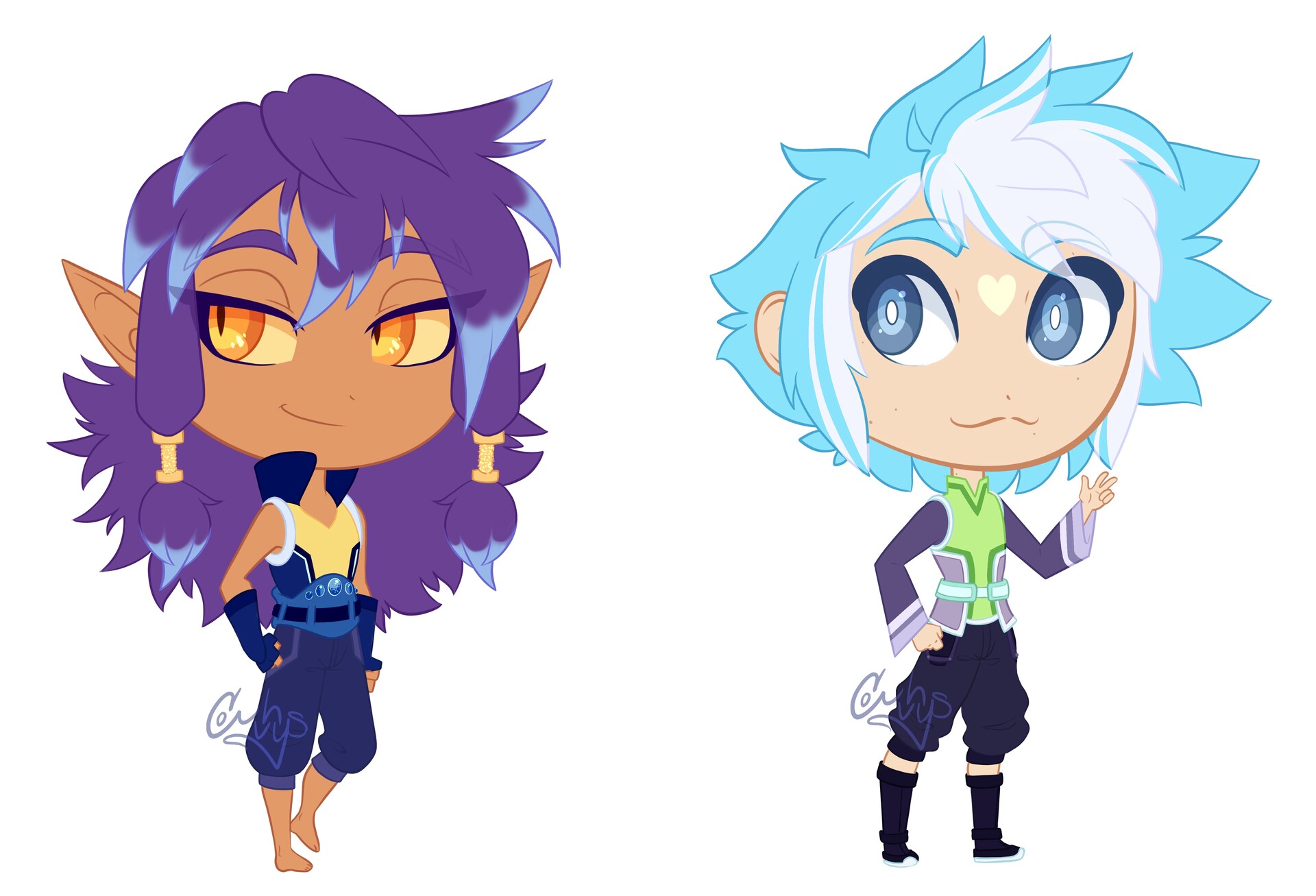 ArtStation - Eldric and Windy (Chibis)