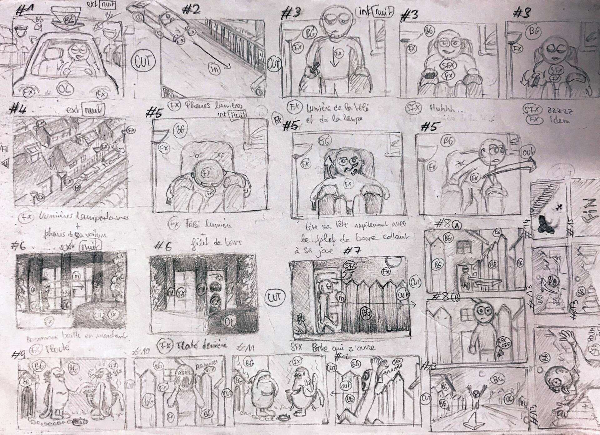 ArtStation - Little Storyboard Exercise During Class