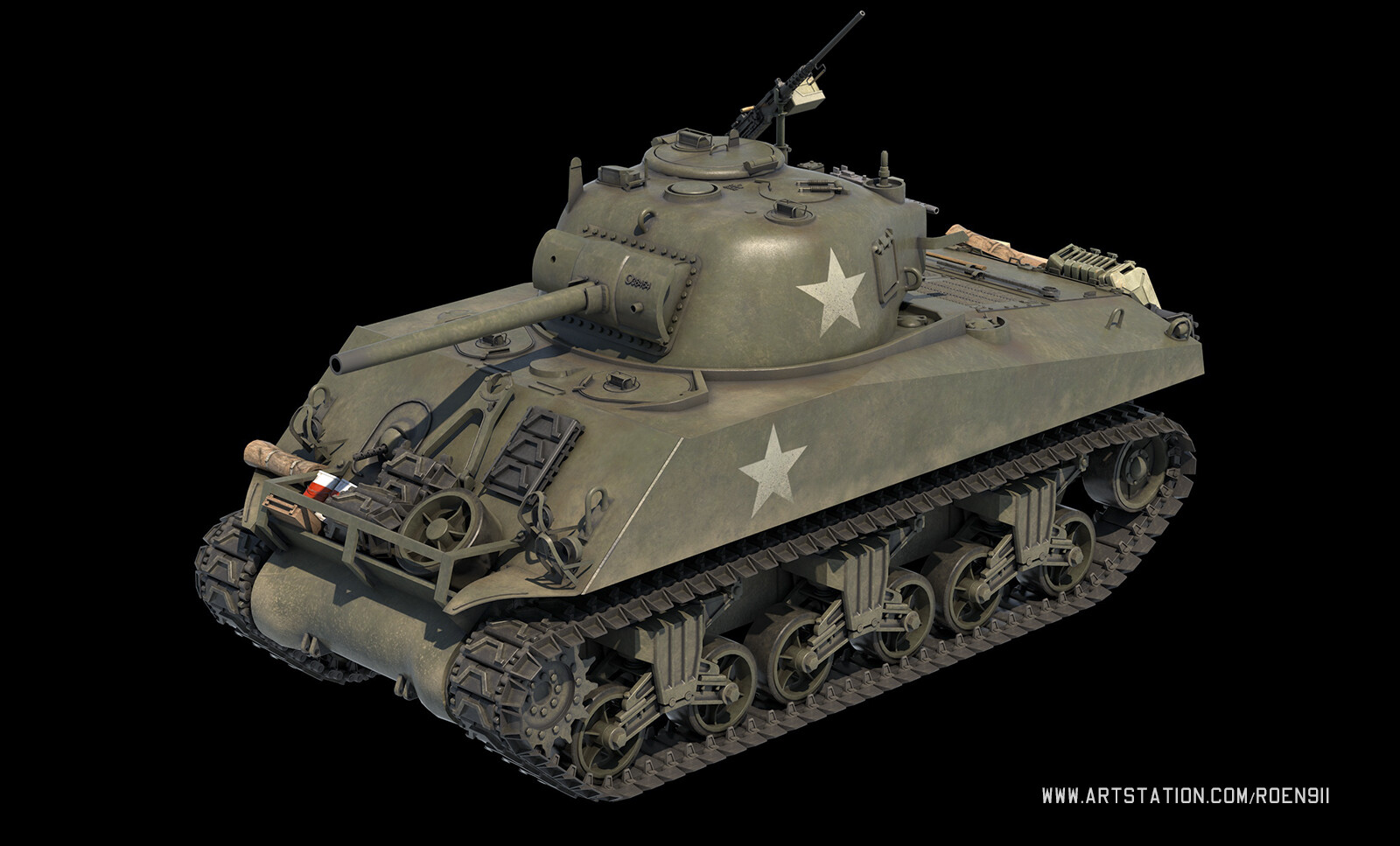 ArtStation - M4A3(75)W 3d Model