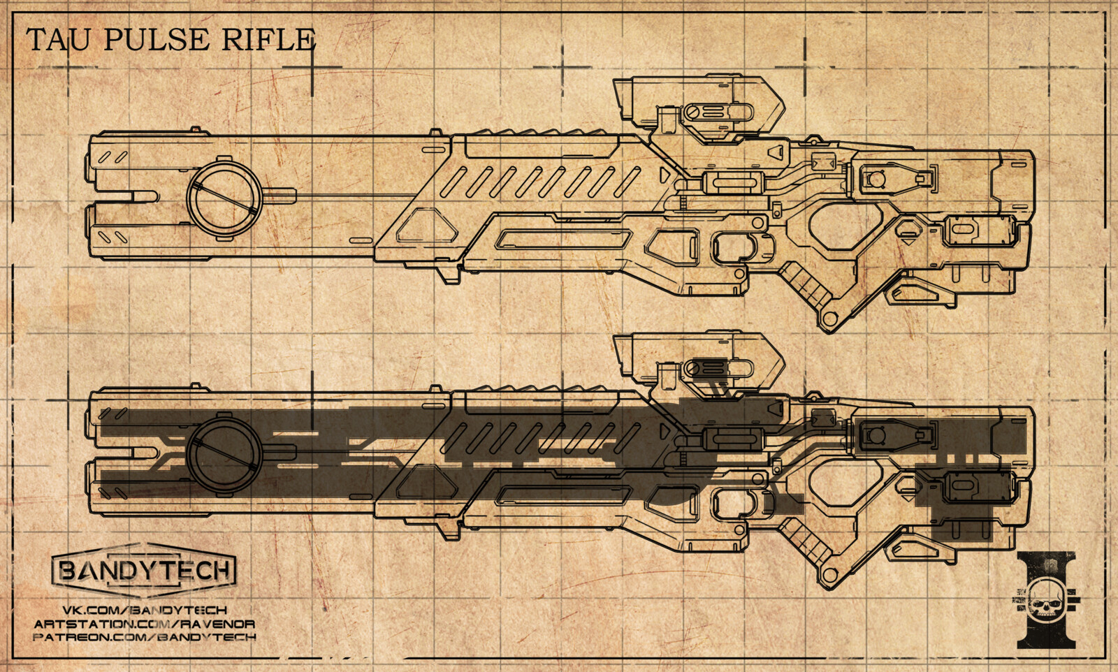 Eldar Safin - WH40K - TAU Pulse rifle blueprint