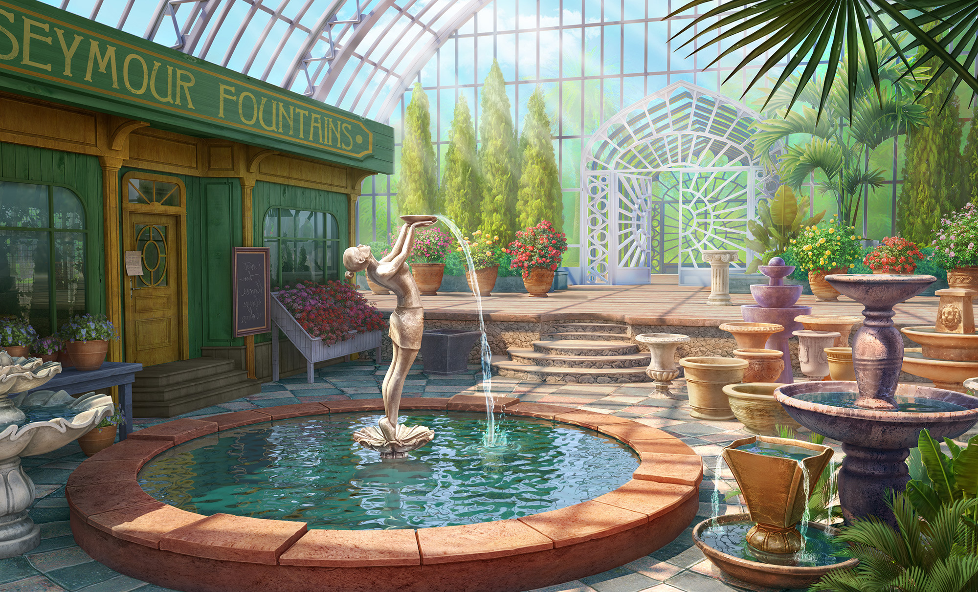AAA Game Art Studio - Hidden object game scene - Seymour fountains