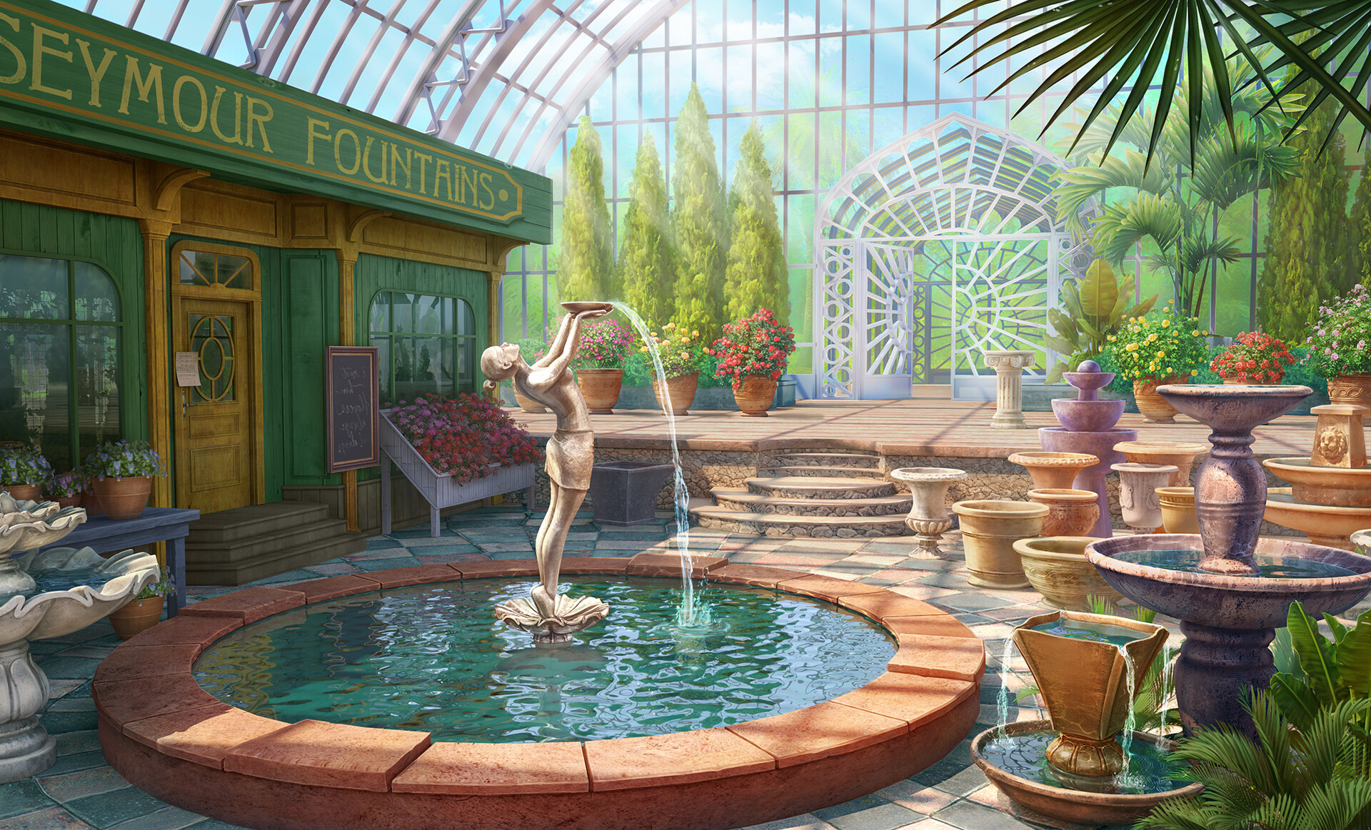 ArtStation - Hidden object game scene - Seymour fountains
