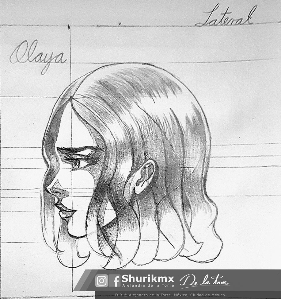 Girl Crying Side View Drawing