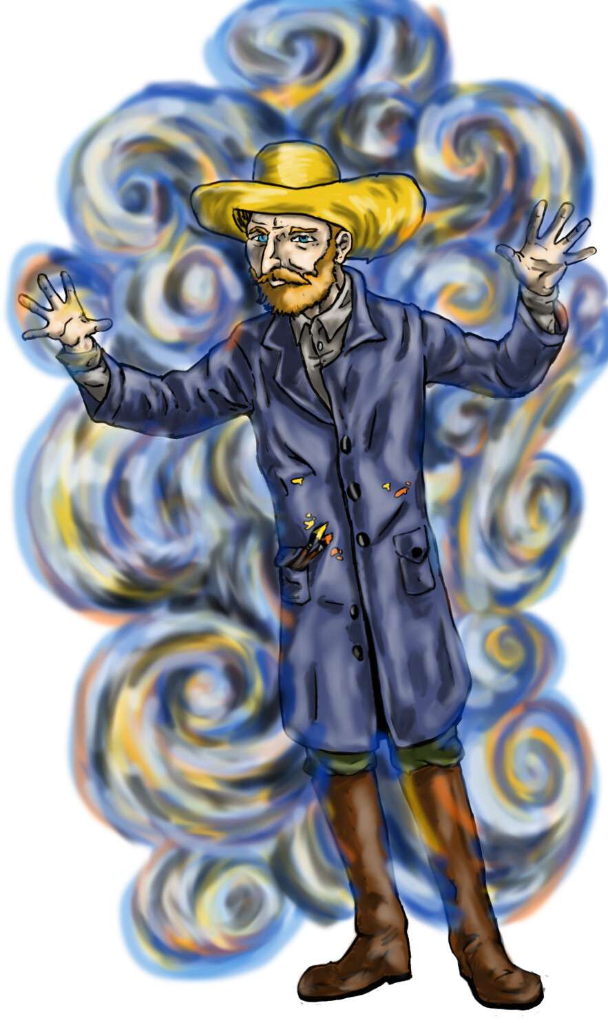 ArtStation - Art History Superhero Character Design - Invincent Van Gogh