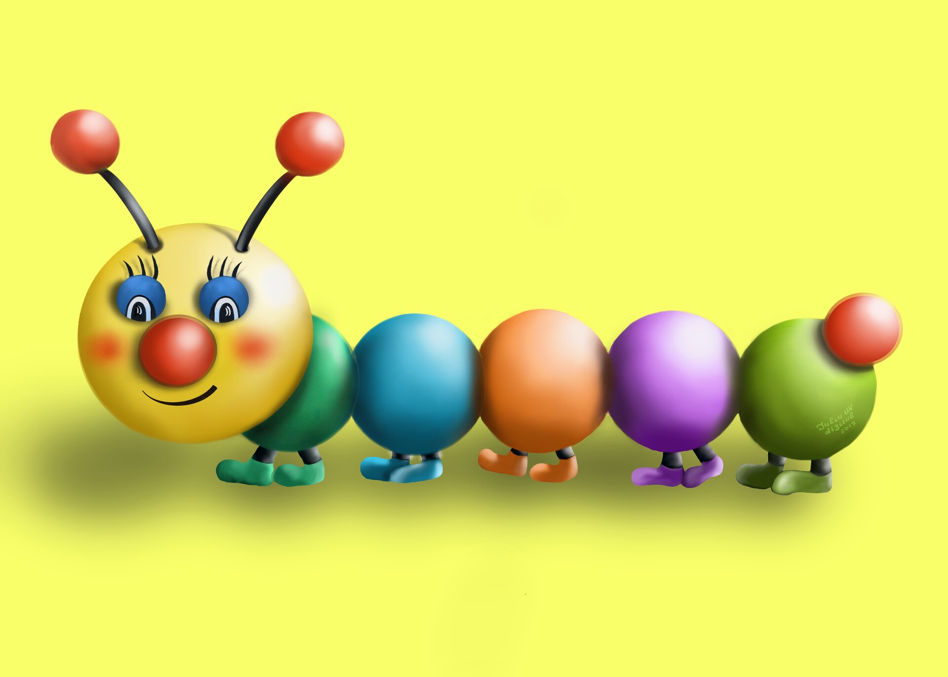 ArtStation - Happy caterpillar