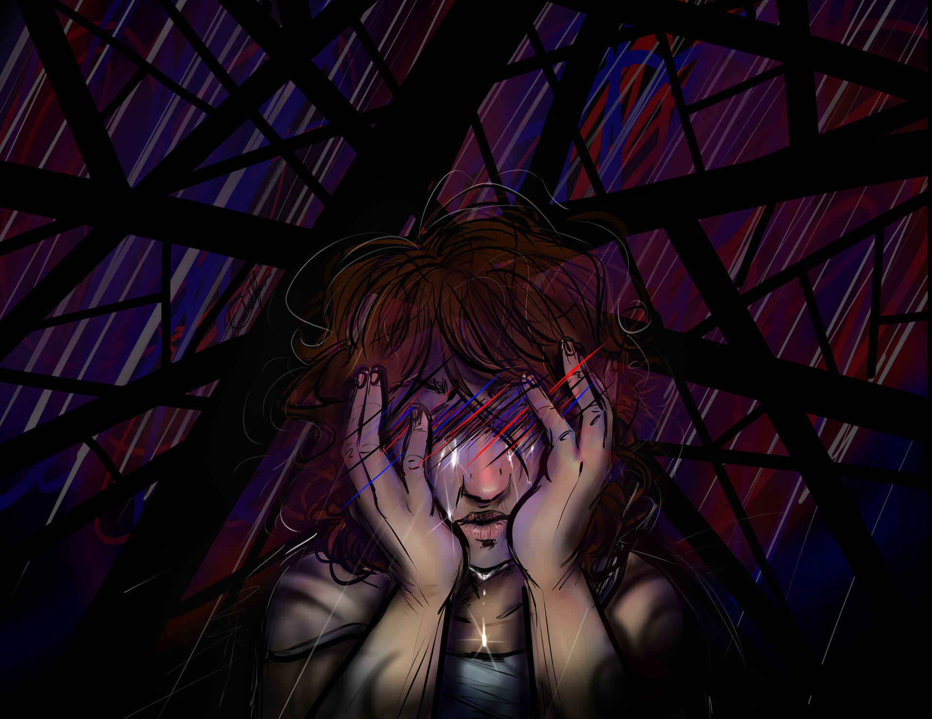 ArtStation - Overwhelmed | 1-800-273-8255