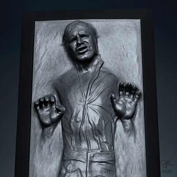 ArtStation - ZBrush: Han Solo Frozen in Carbonite