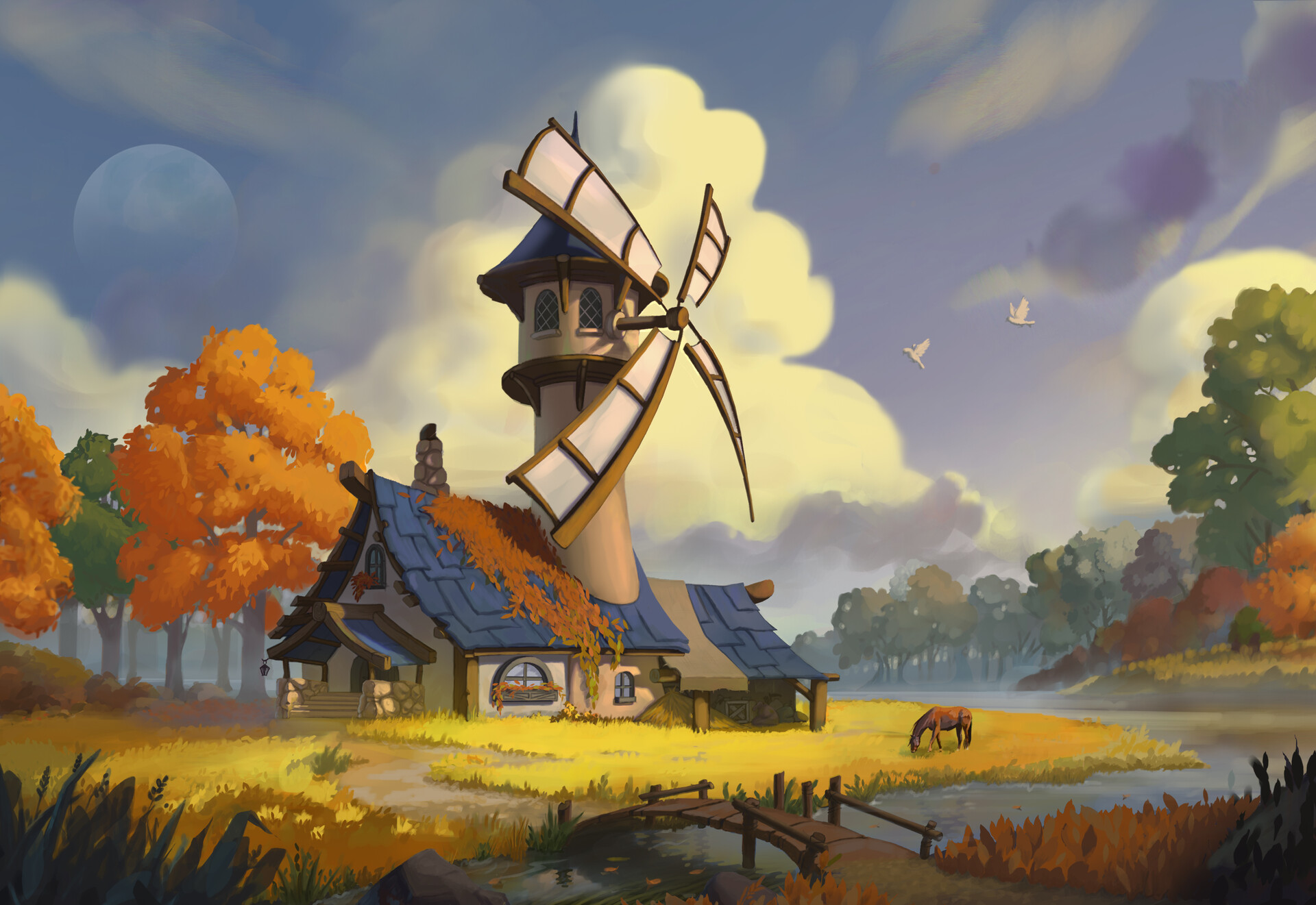 ArtStation - Autumn mill