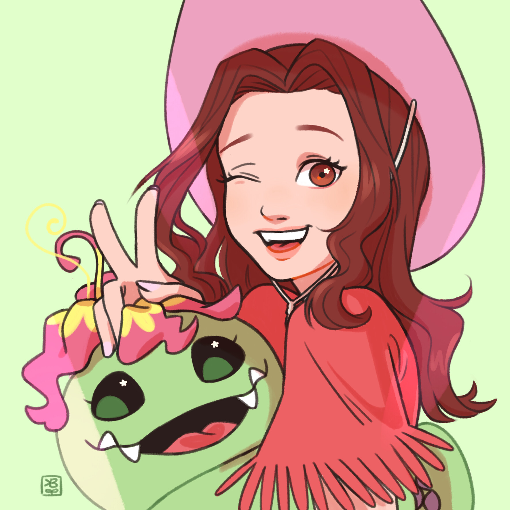 ArtStation - Digimon friends - Mimi & Palmon