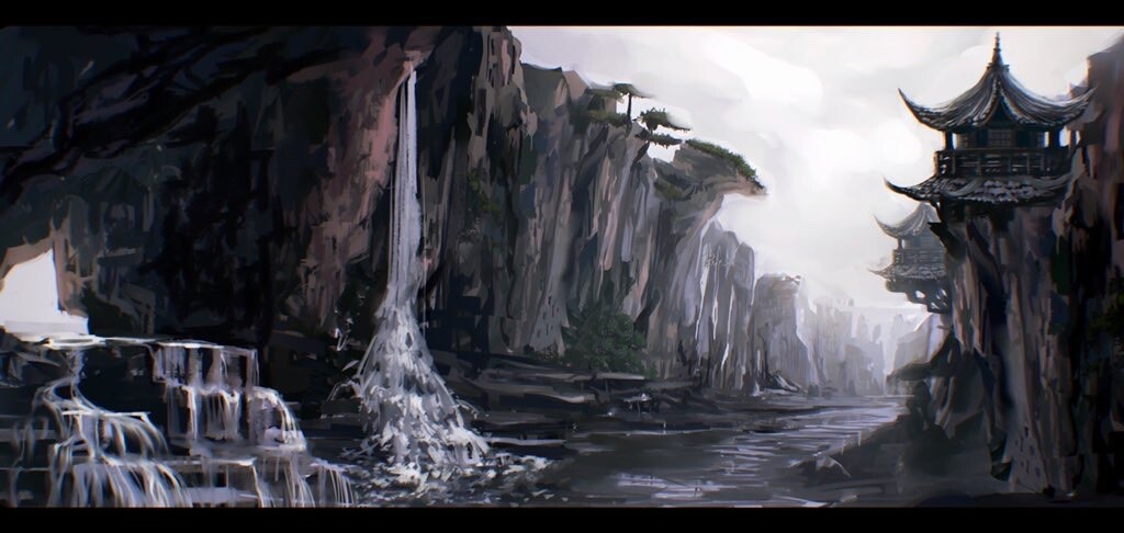 ArtStation - Cut-out cliff temple