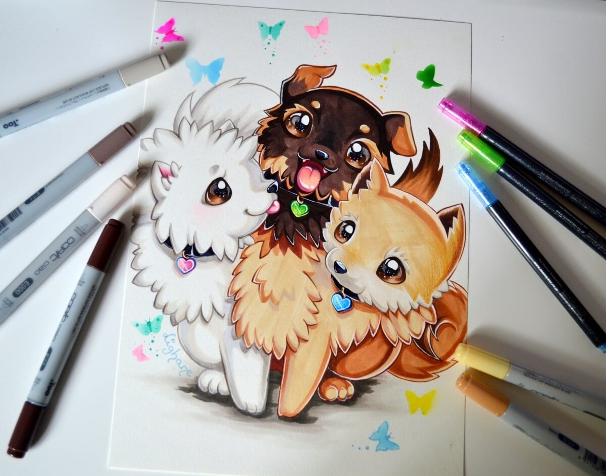 Three Headed Animal Drawing