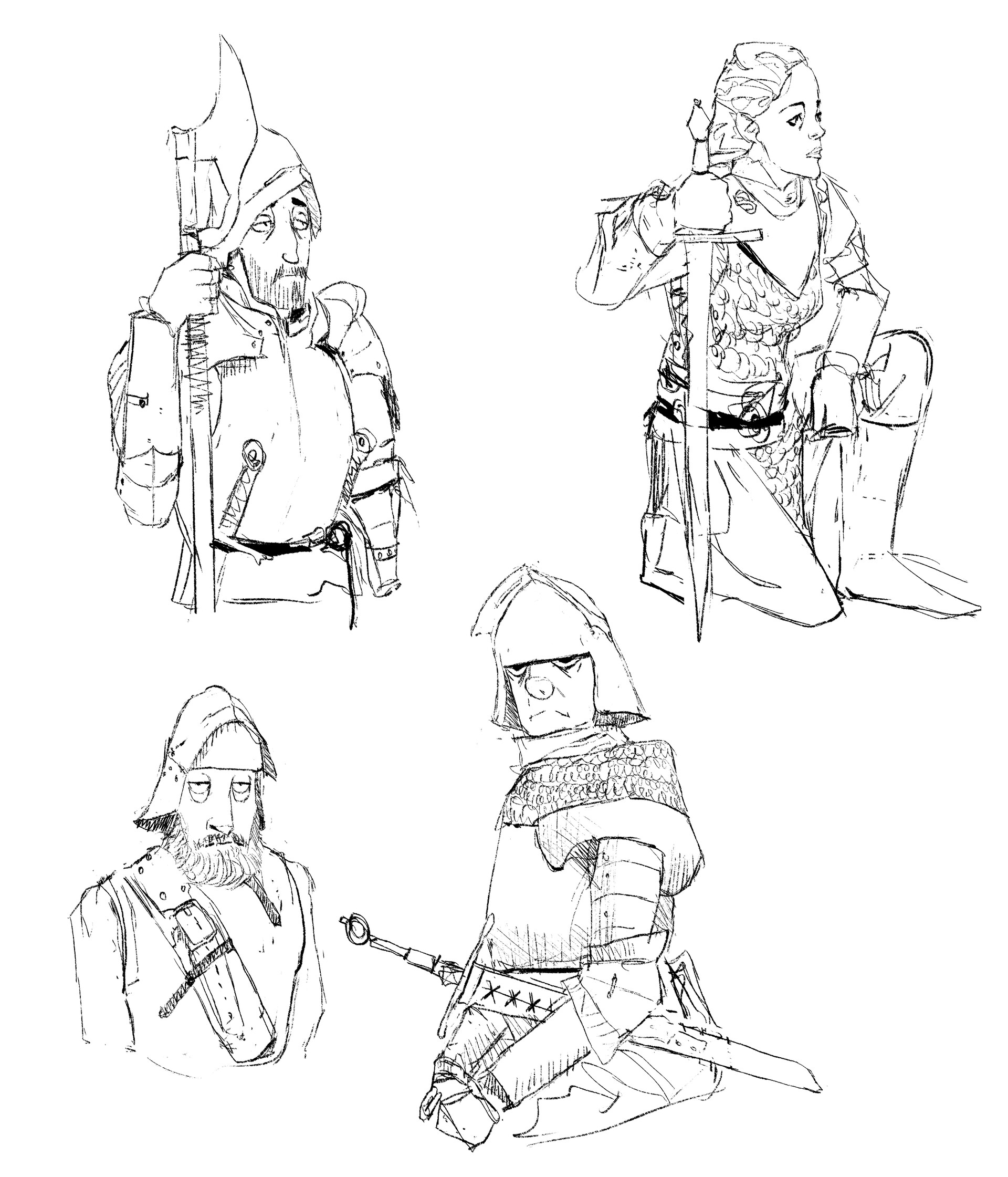 ArtStation - Stylised Knight sketches