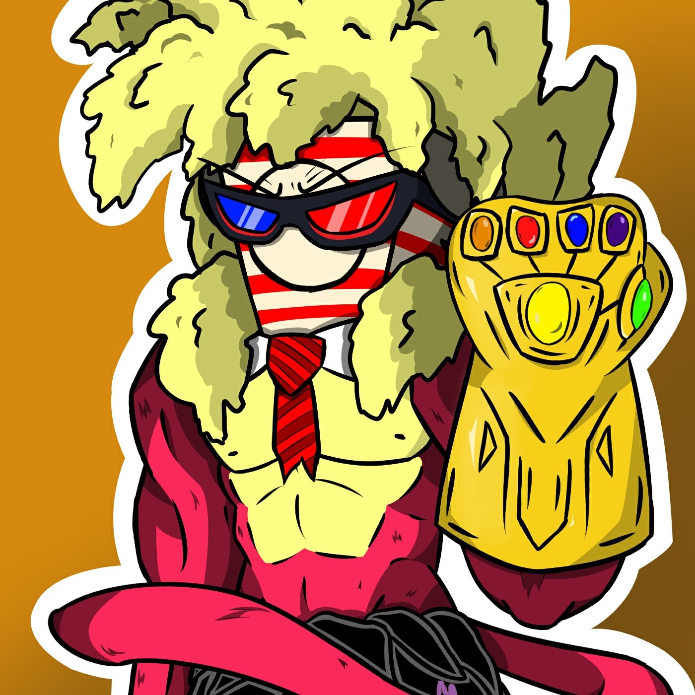 Inu - Popcorn Man Super Saiyan 4 + Infinity Gauntlet