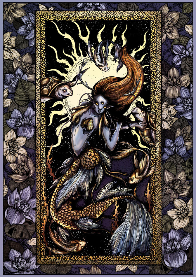 ArtStation - Mermaid in flowers.