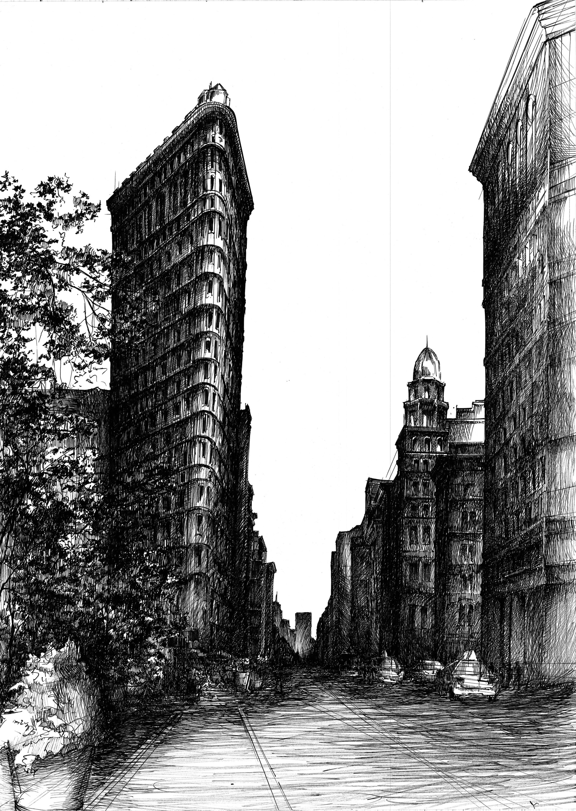 ArtStation - Flatiron Building in the traditional way