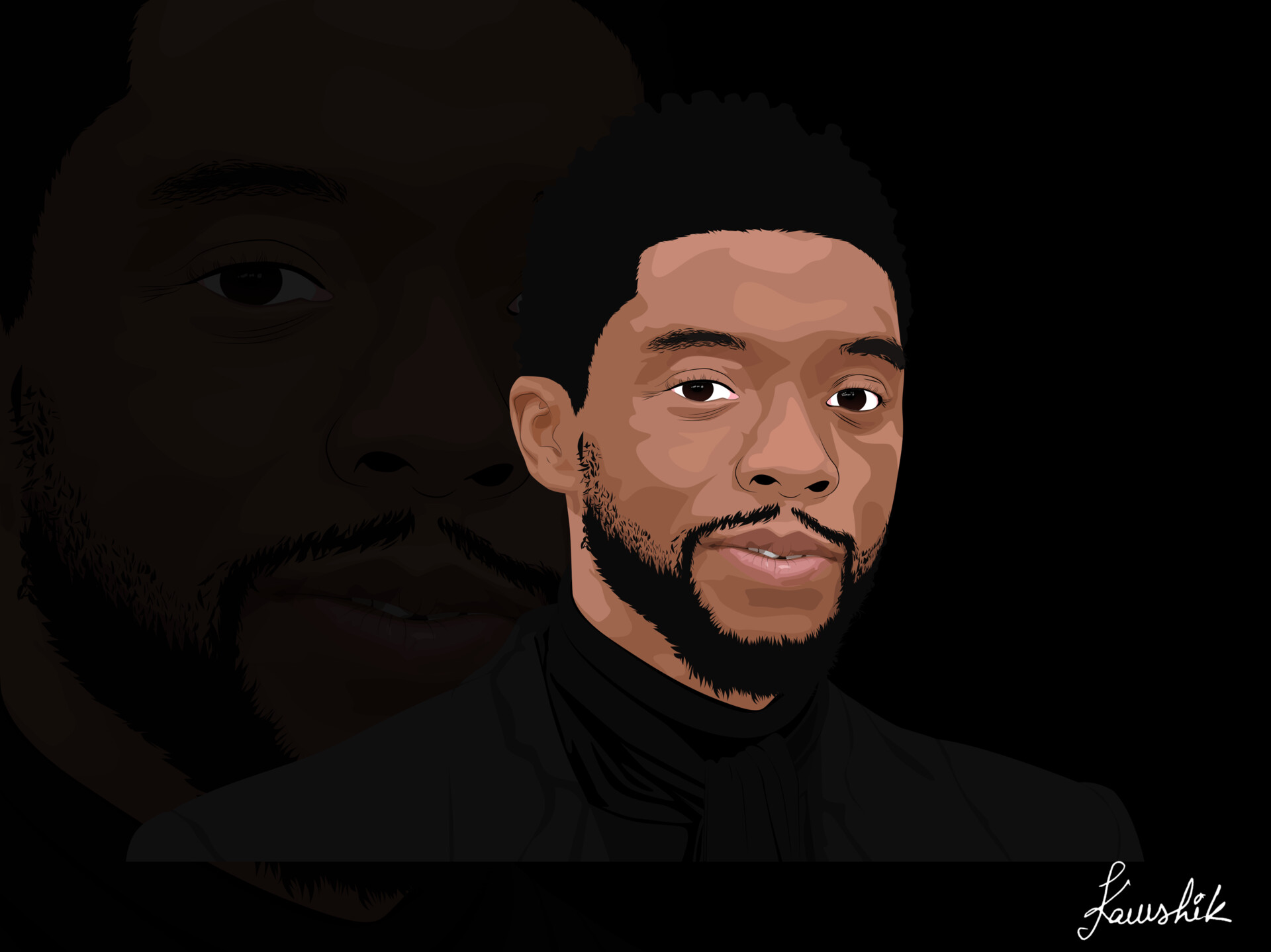 ArtStation - Chadwick Boseman Vector Portrait