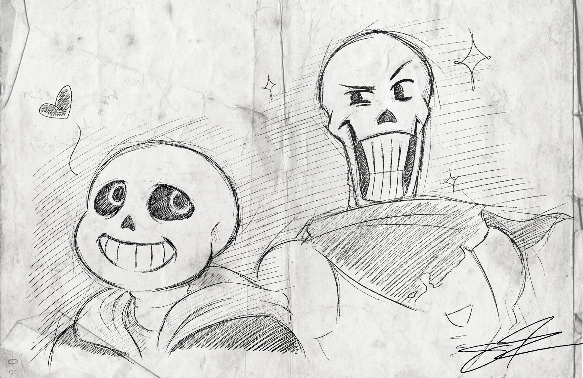 how to draw papyrus and sans