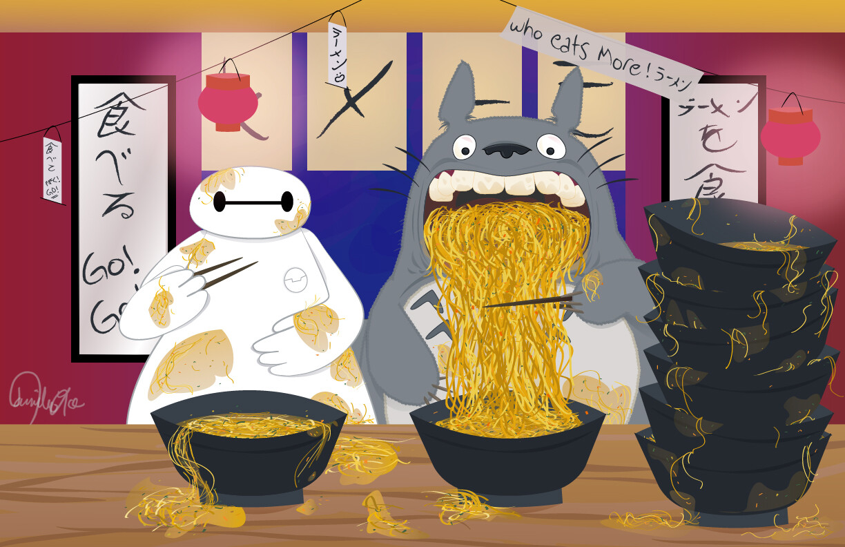 ArtStation - Totoro vs. Baymax