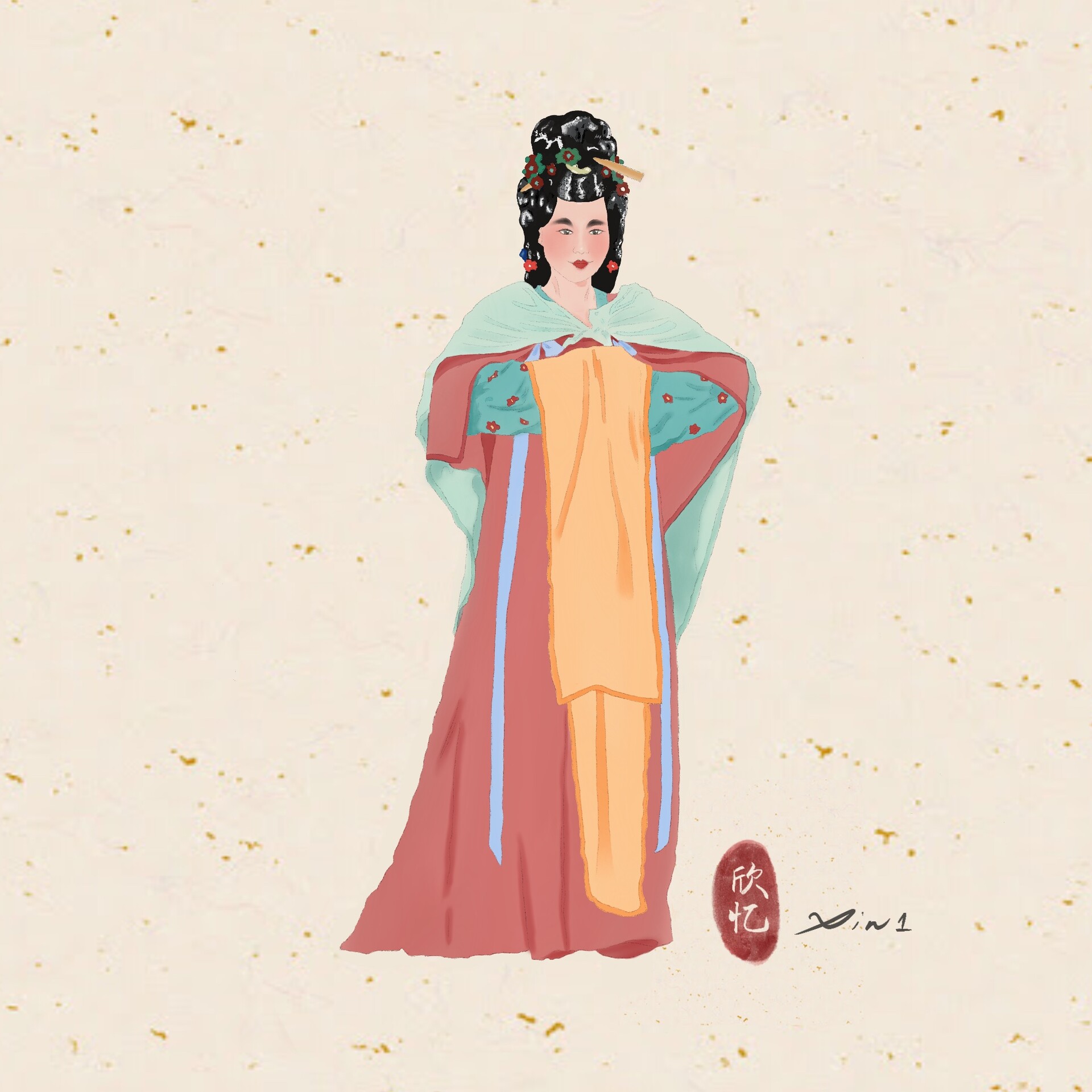 ArtStation - Tang dynasty style female